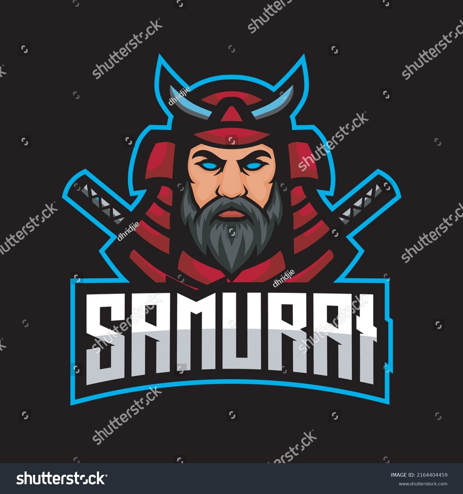 Samurai Mascot Gaming Logo Design Vector Stock Vector (Royalty Free ...