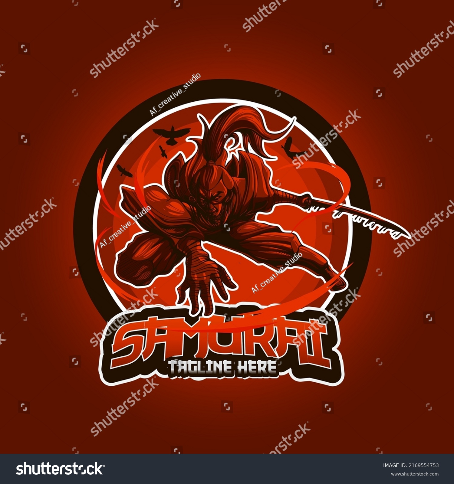 Samurai Mascot Logo Vector Illustration Template Stock Vector (Royalty ...