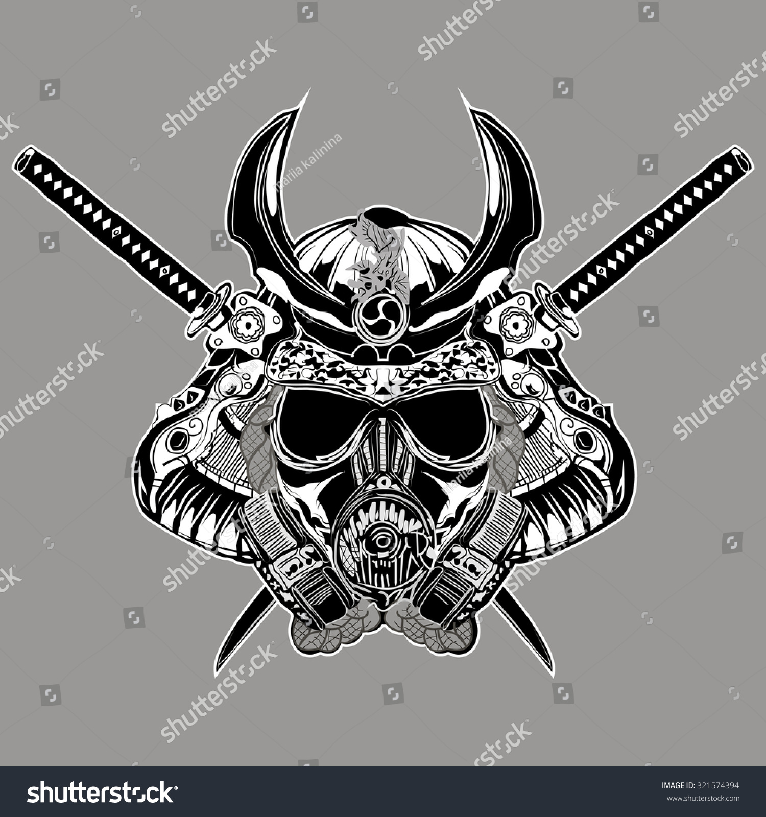 Samurai Mask Stock Vector (Royalty Free) 321574394 - Shutterstock