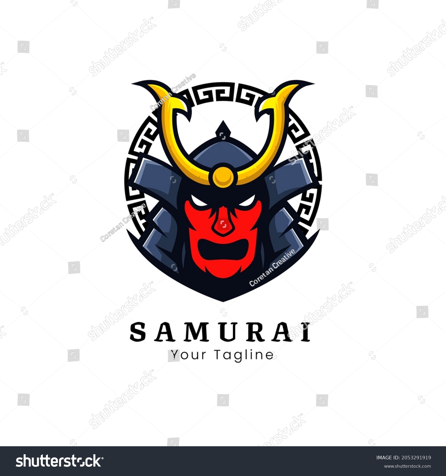 Samurai Mask Logo Design Vector Stock Vector (Royalty Free) 2053291919 ...