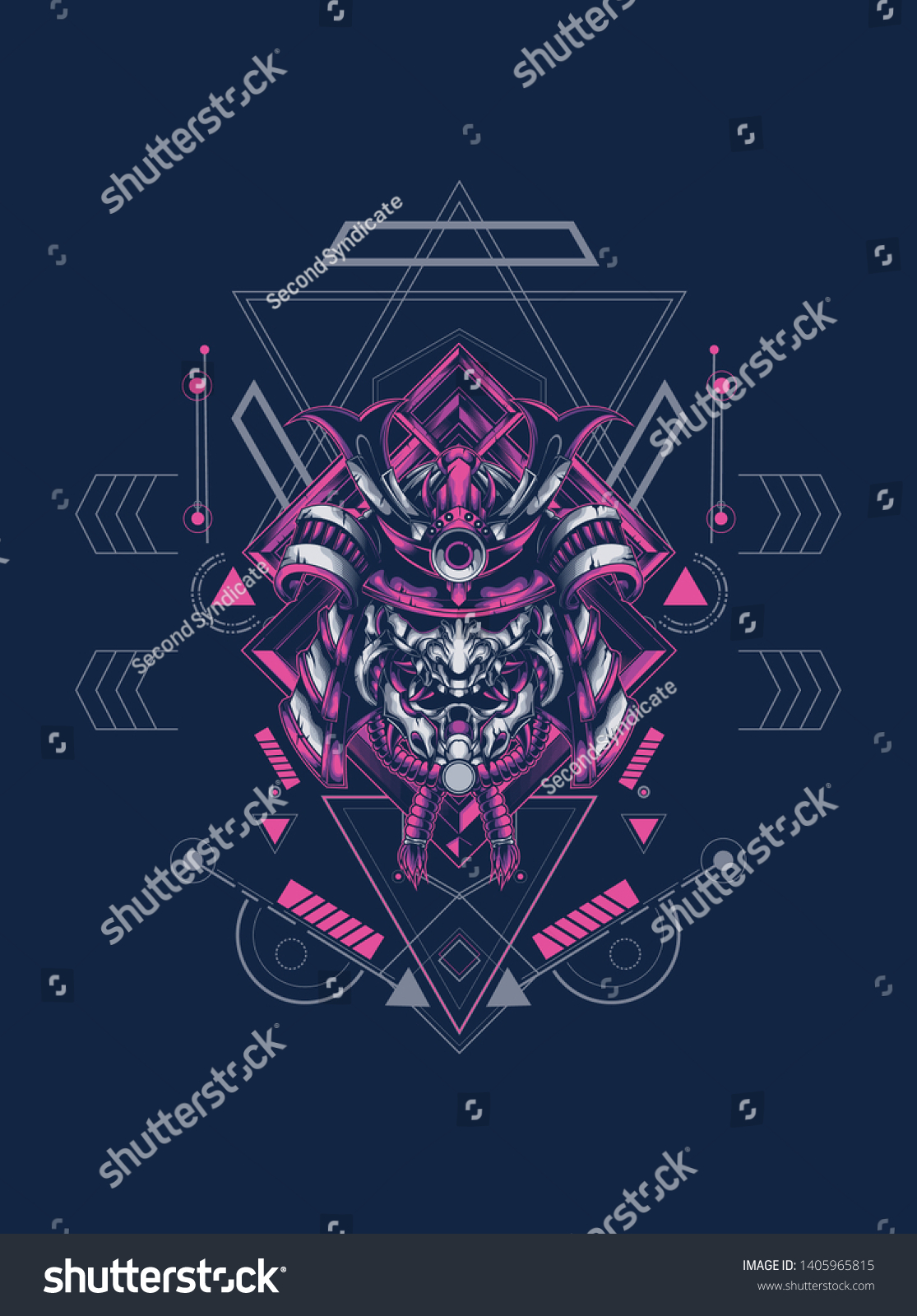 Samurai Mask Sacred Geometry Pattern Stock Vector (Royalty Free ...