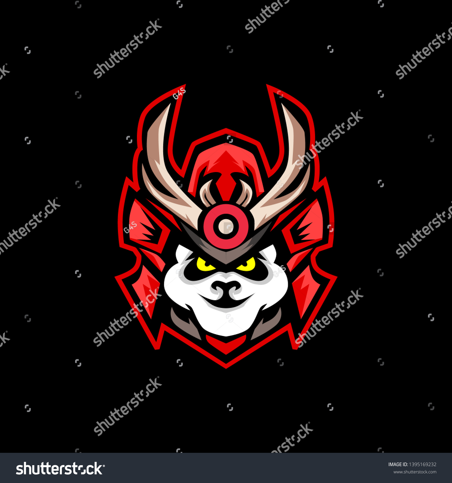 Samurai Panda E Sports Logo Stock Vector (Royalty Free) 1395169232