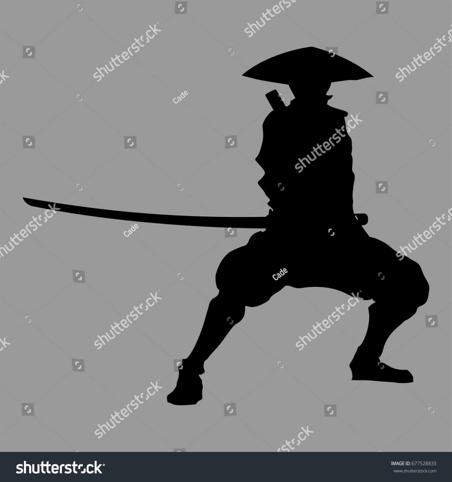 Samurai Silhouette Stock Vector (Royalty Free) 677528833 | Shutterstock