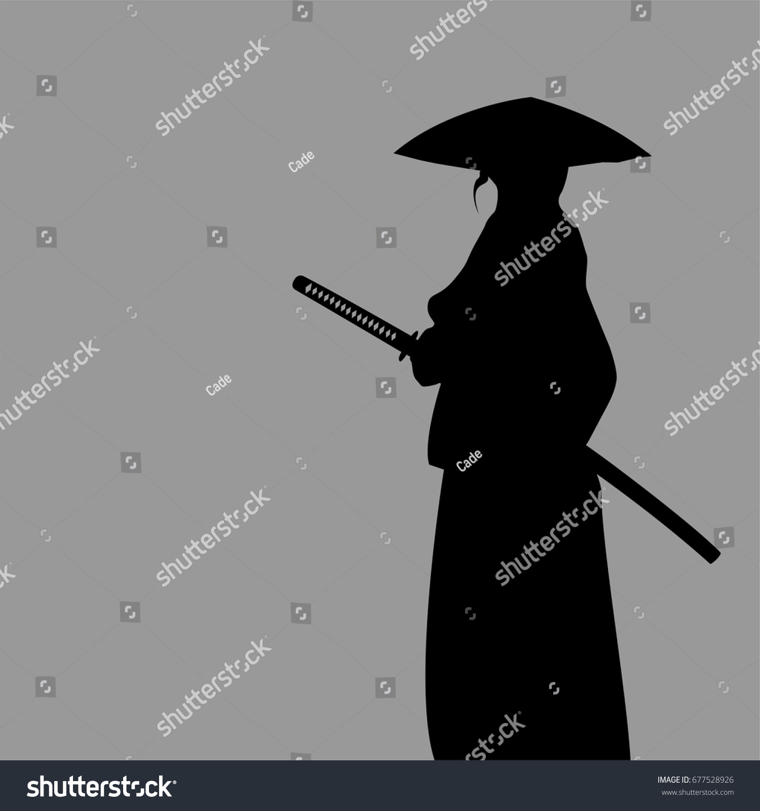 Samurai Silhouette Stock Vector (Royalty Free) 677528926 | Shutterstock
