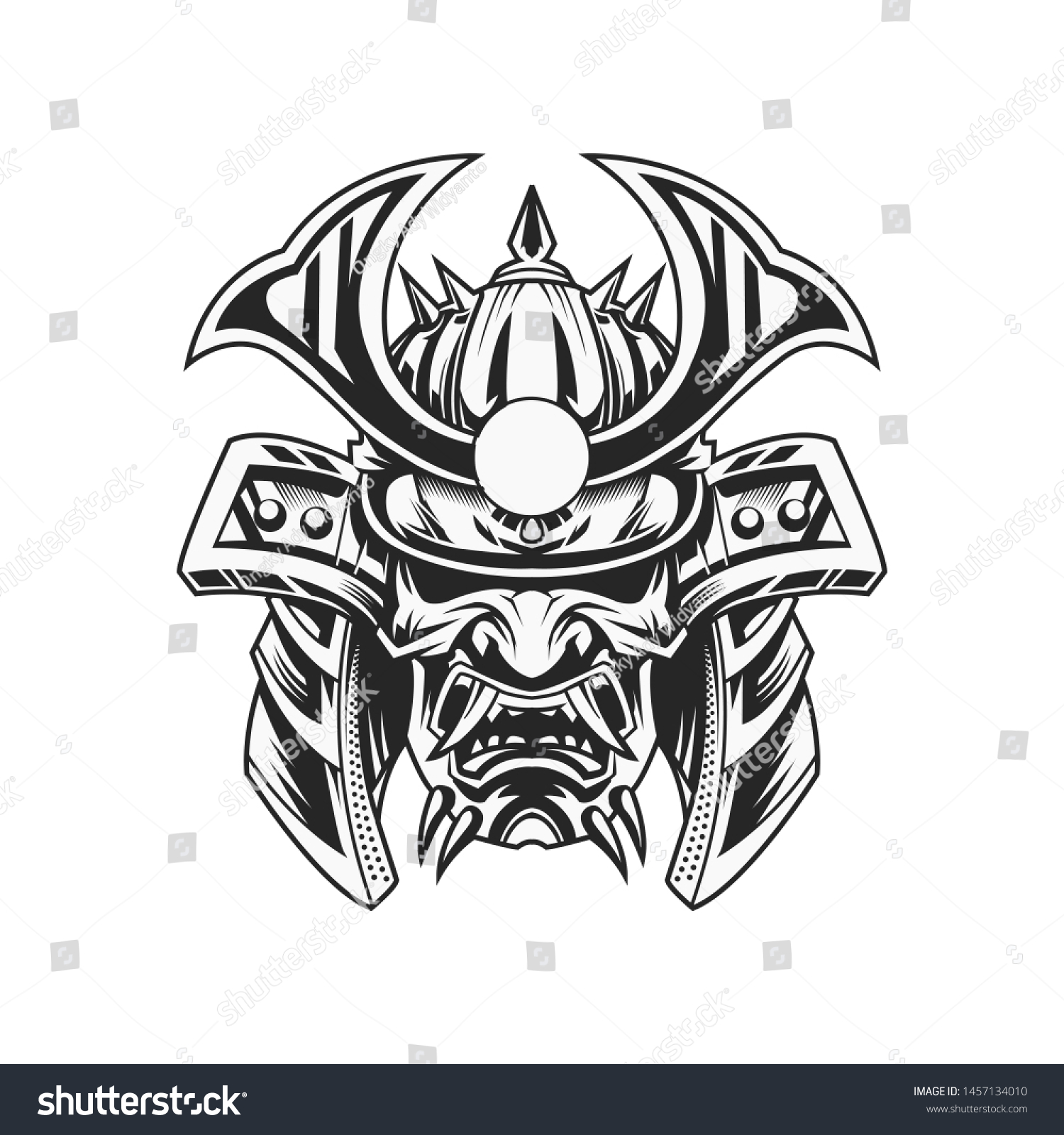Samurai Vector Illustration Isolated On White Stock Vector (Royalty ...