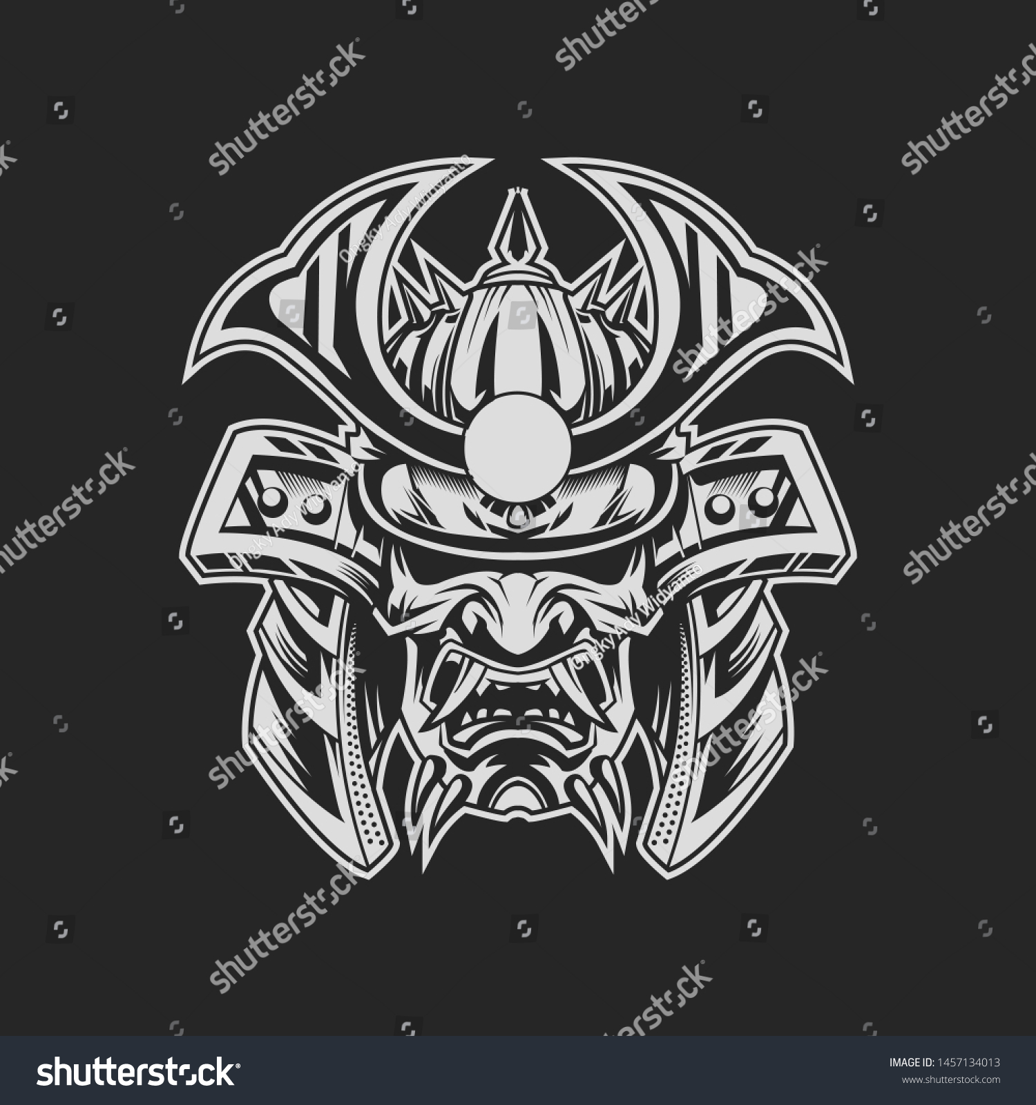 Samurai Vector Illustration On Dark Background Stock Vector (Royalty ...