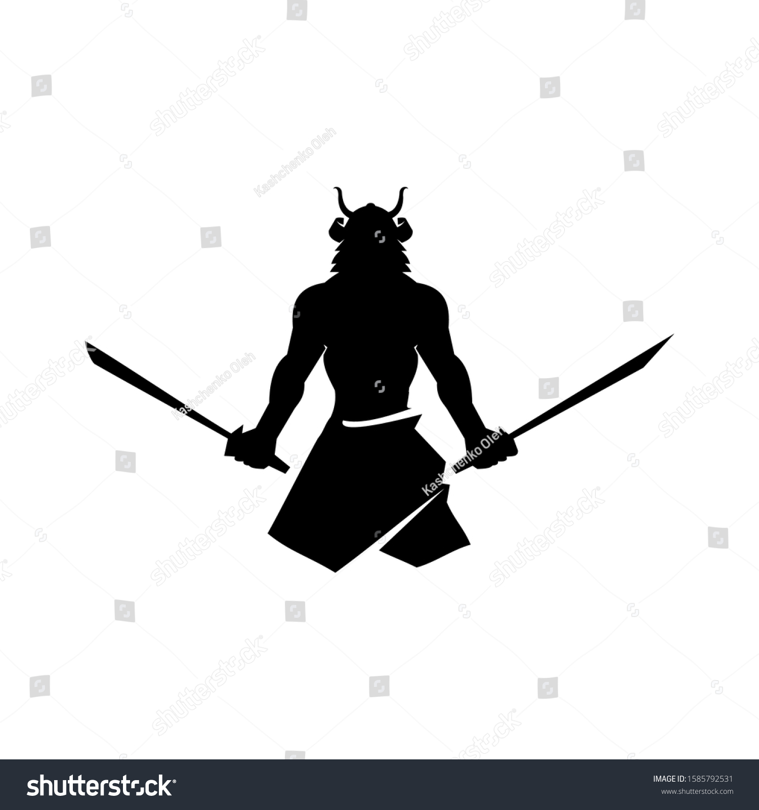 Samurai Warrior Black Vector Image Stock Vector (Royalty Free) 1585792531