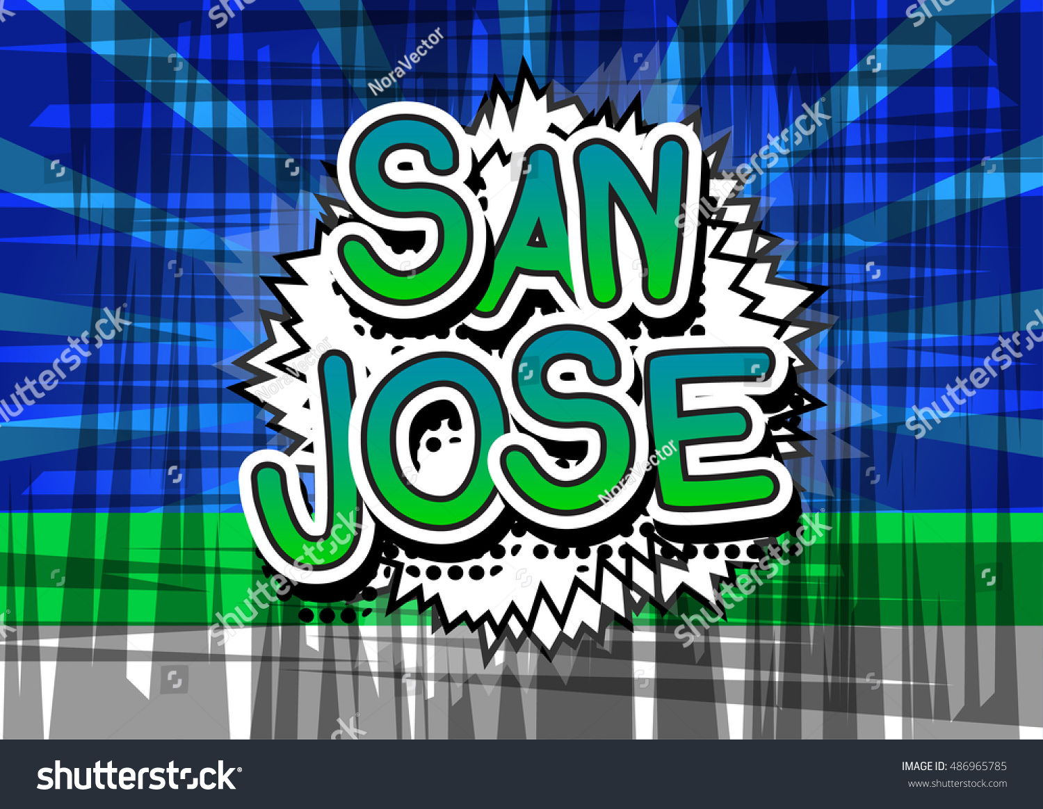 San Jose Comic Book Style Text Stock Vector (Royalty Free) 486965785 ...