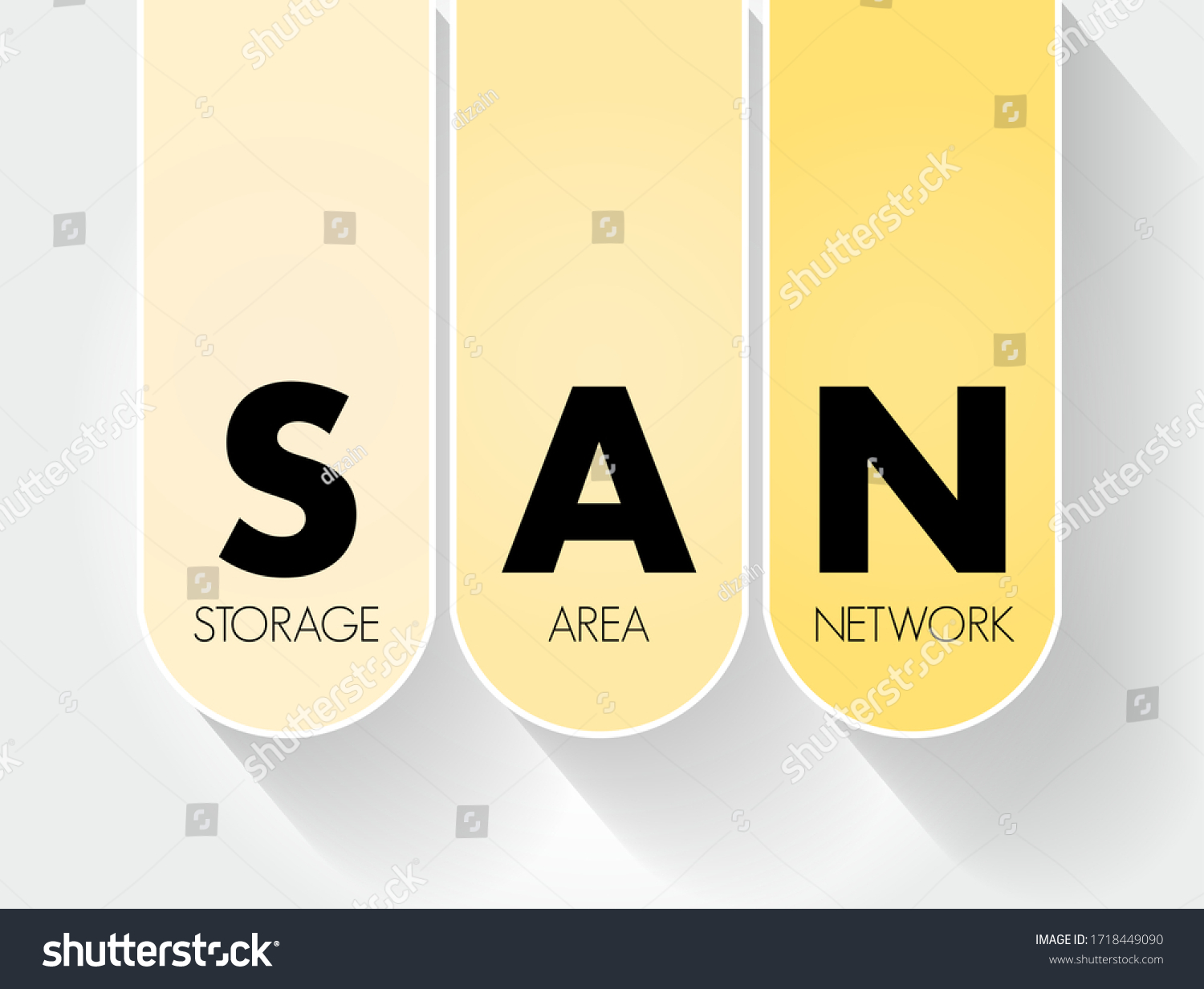 San Storage Area Network Acronym Technology Stock Vector (Royalty Free ...