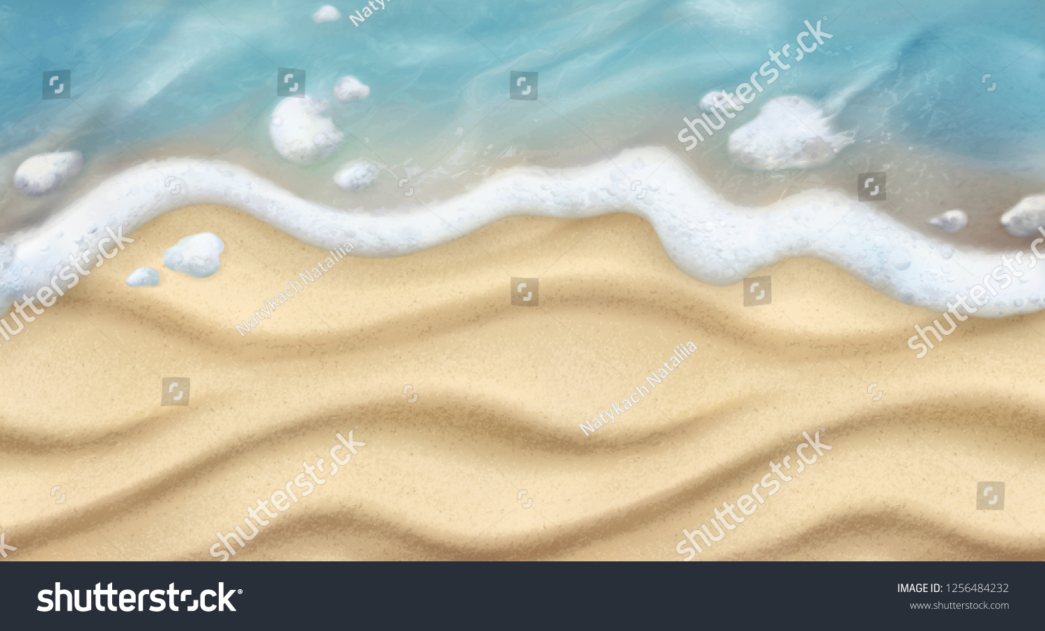 Sand Wave Beach Realistic Vector Background Stock Vector (Royalty Free ...