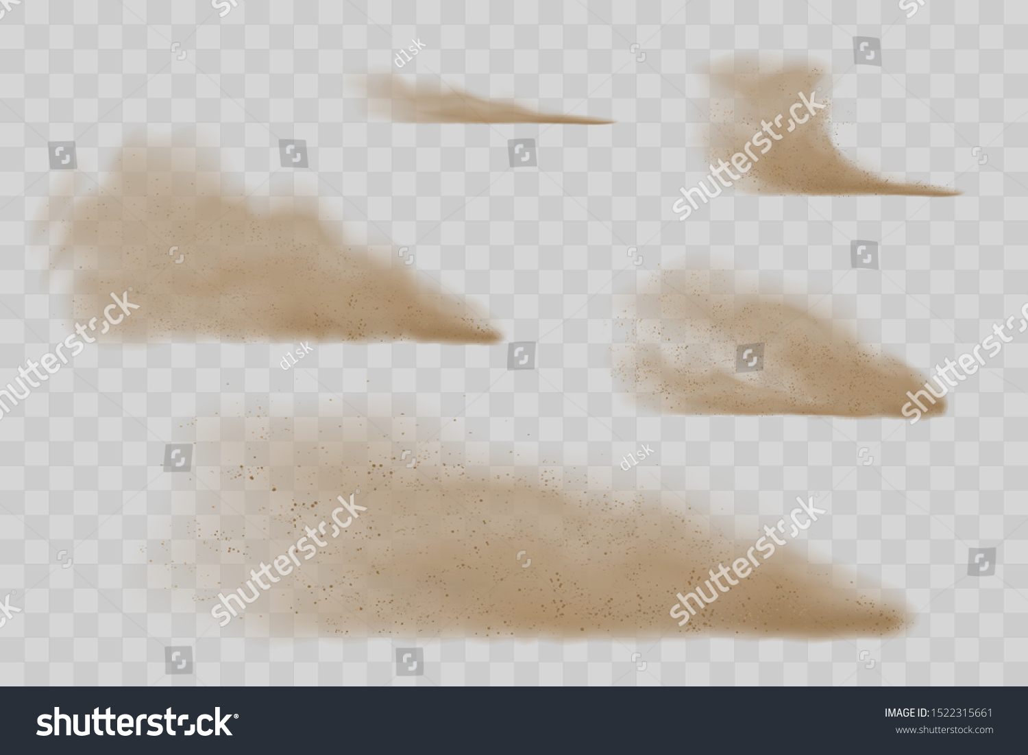 Sand Dust Clouds On Transparent Background Stok Vektör (Telifsiz ...
