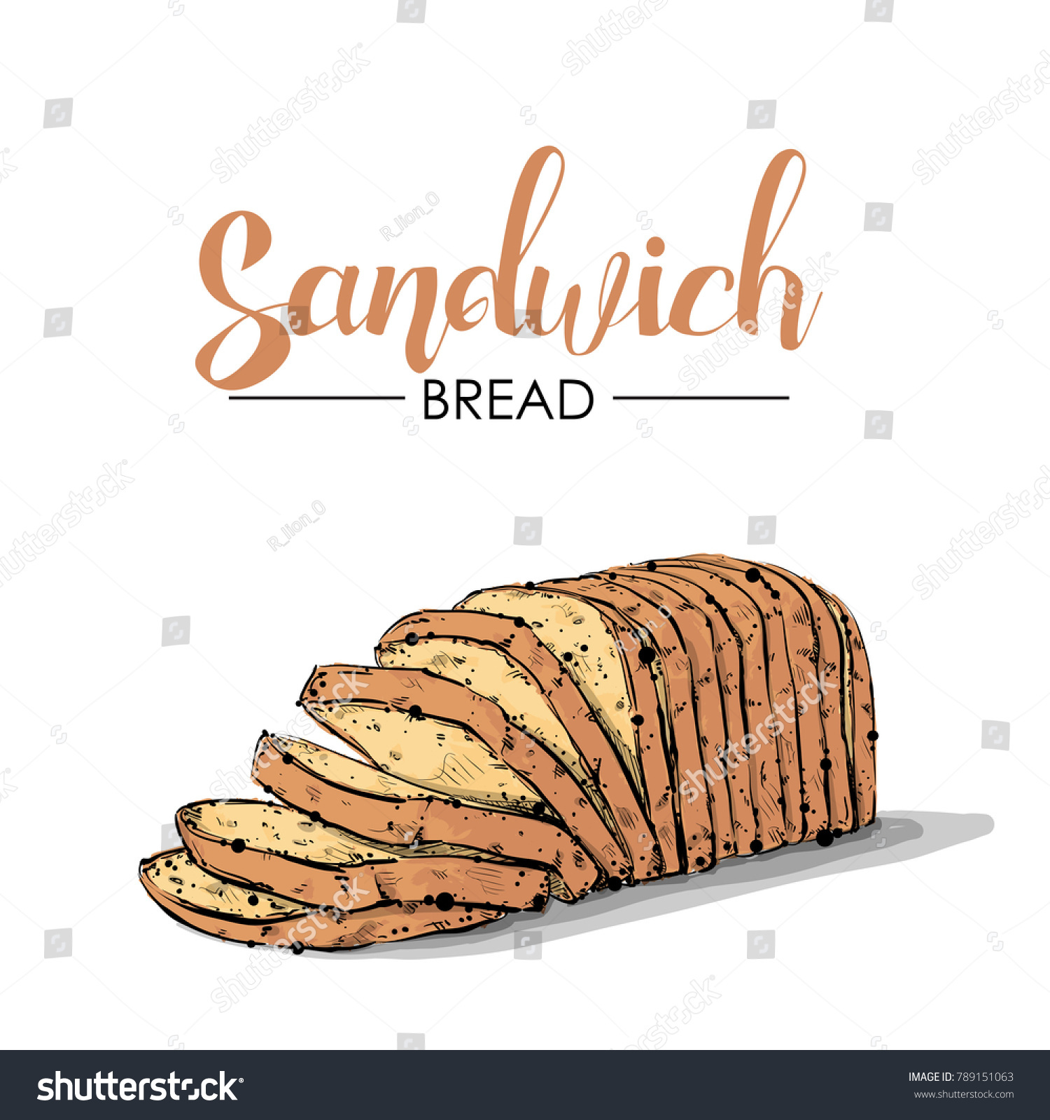 Sandwich Bread Drawing Sketch Style Vector Stock Vector (Royalty Free ...