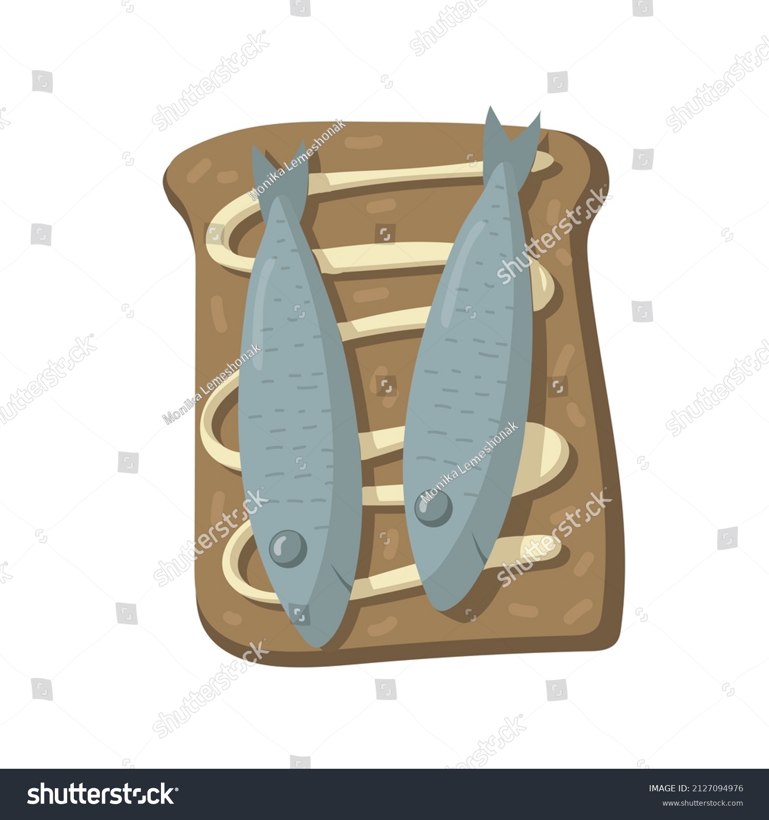 Sandwich Fish Vector Illustration Stock Vector (Royalty Free ...