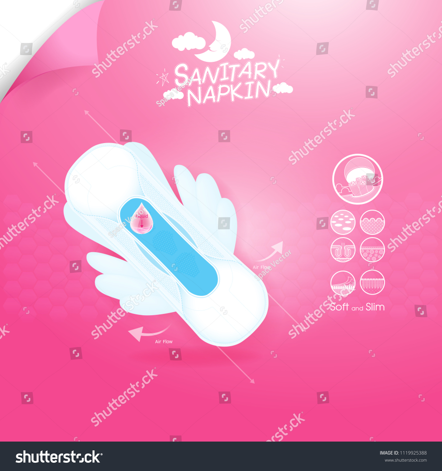 Sanitary Napkin Vector Background Stock Vector (Royalty Free) 1119925388