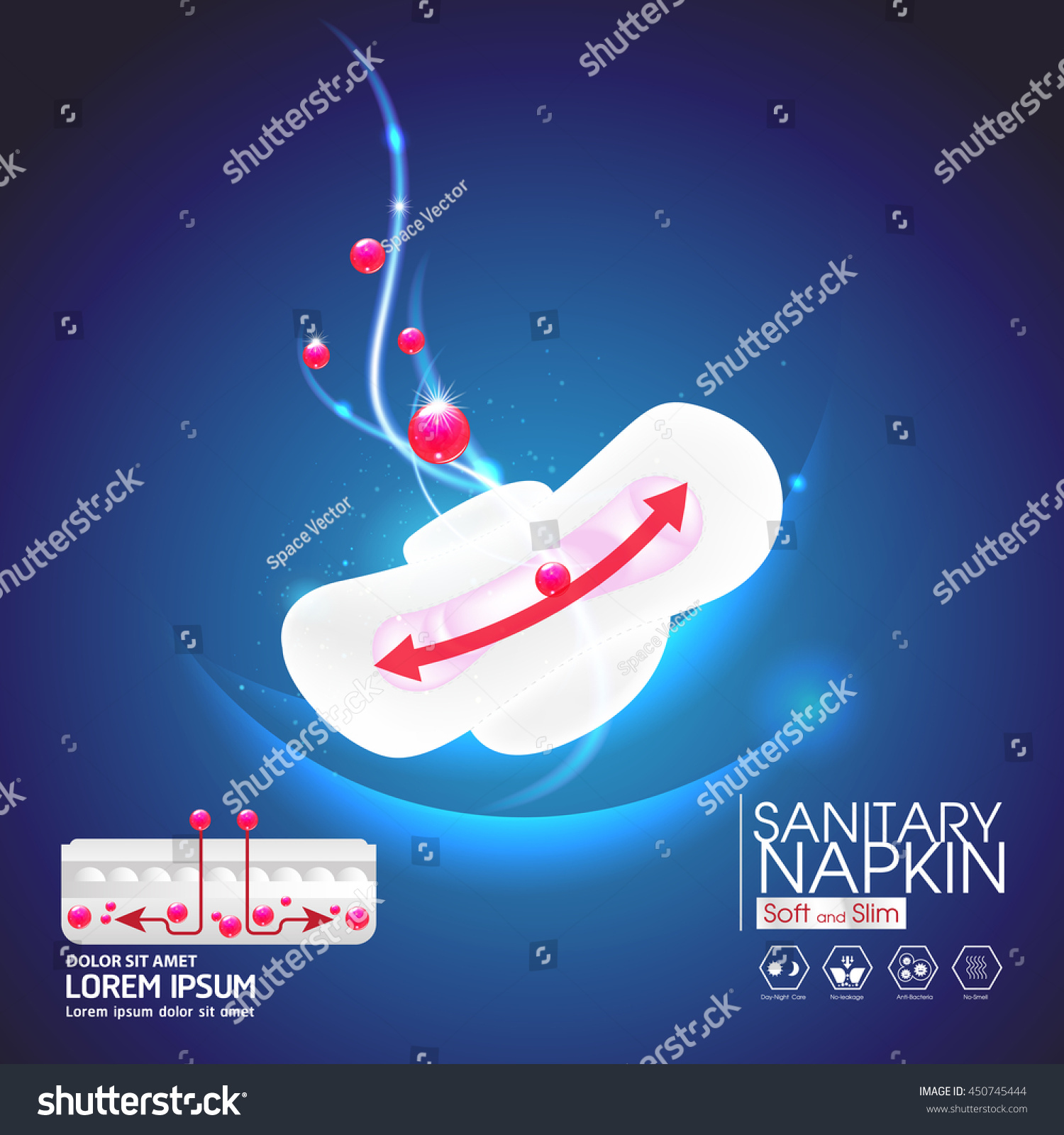 Sanitary Napkin Vector Background Stock Vector (Royalty Free) 450745444