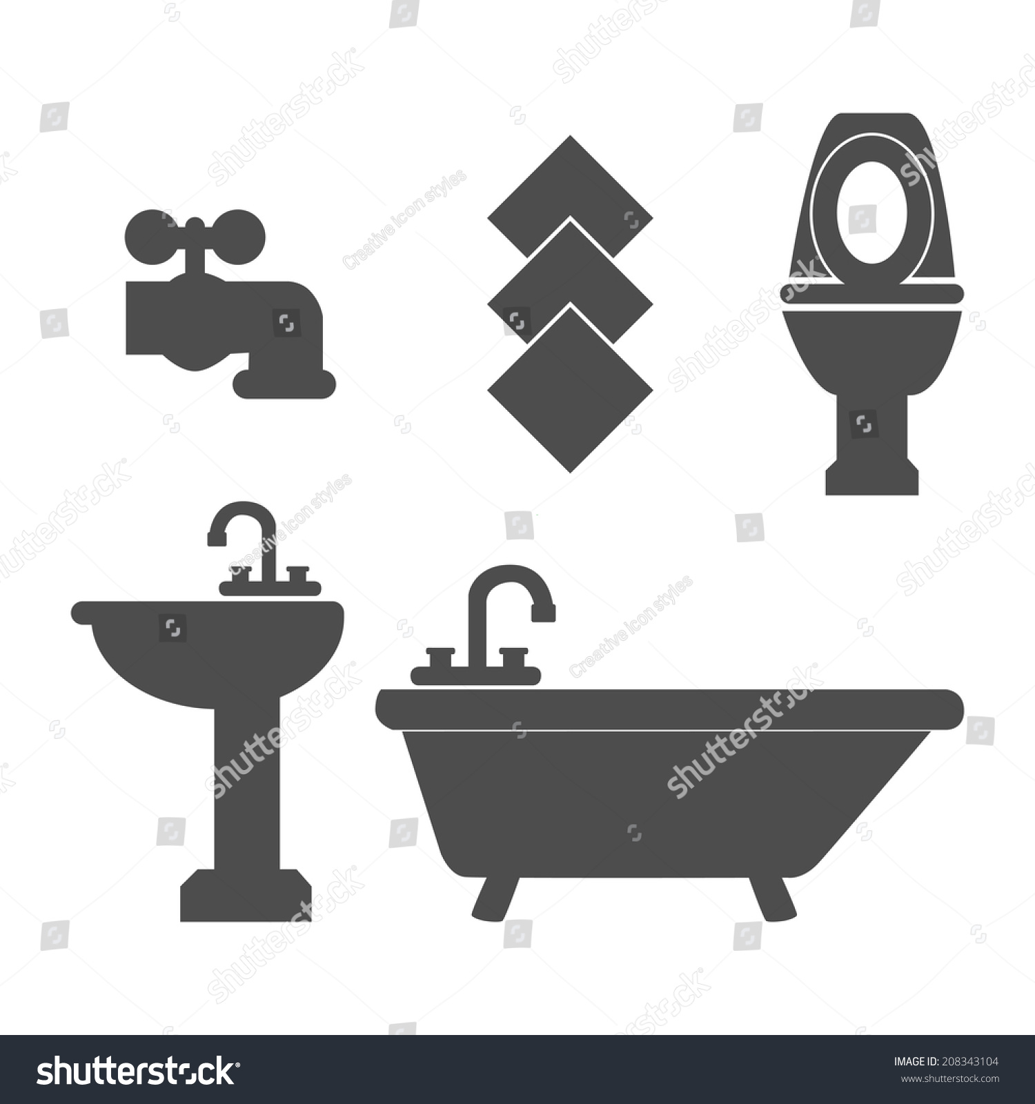 Sanitary Ware Vector Illustration Stock Vector (Royalty Free) 208343104