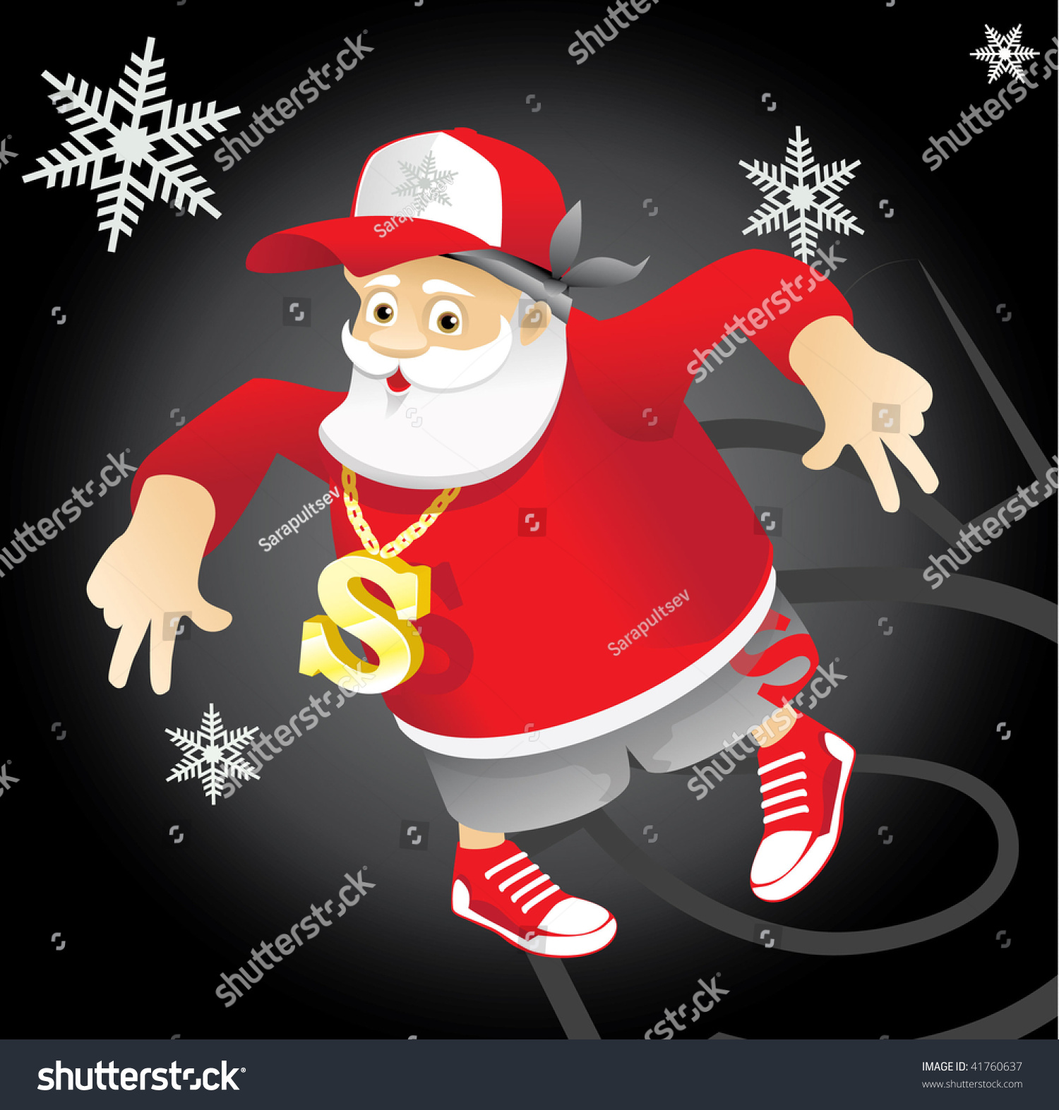 Santa Claus Rapper Stock Vector (Royalty Free) 41760637 | Shutterstock