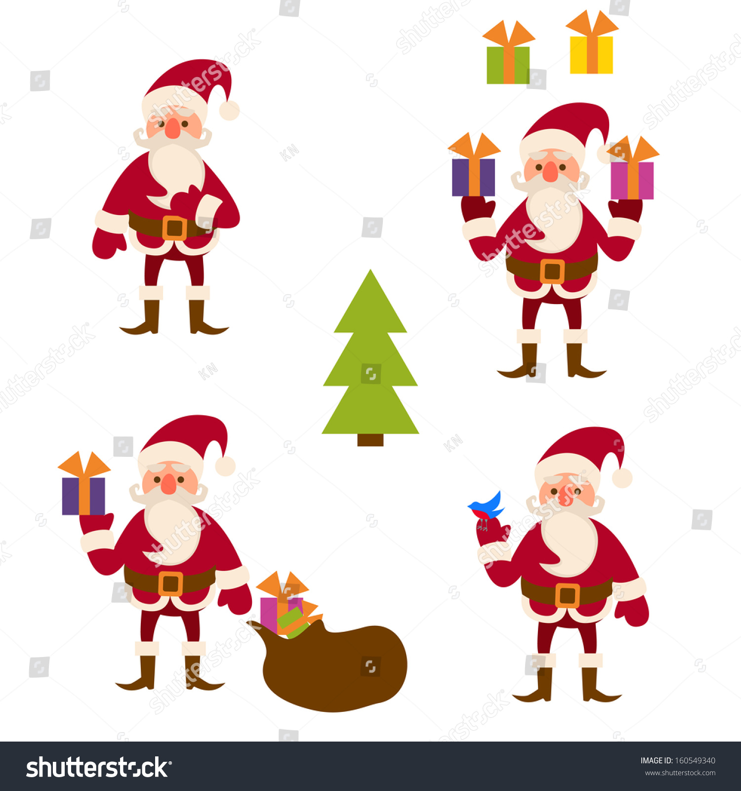 Santa Claus Set Stock Vector (Royalty Free) 160549340 | Shutterstock