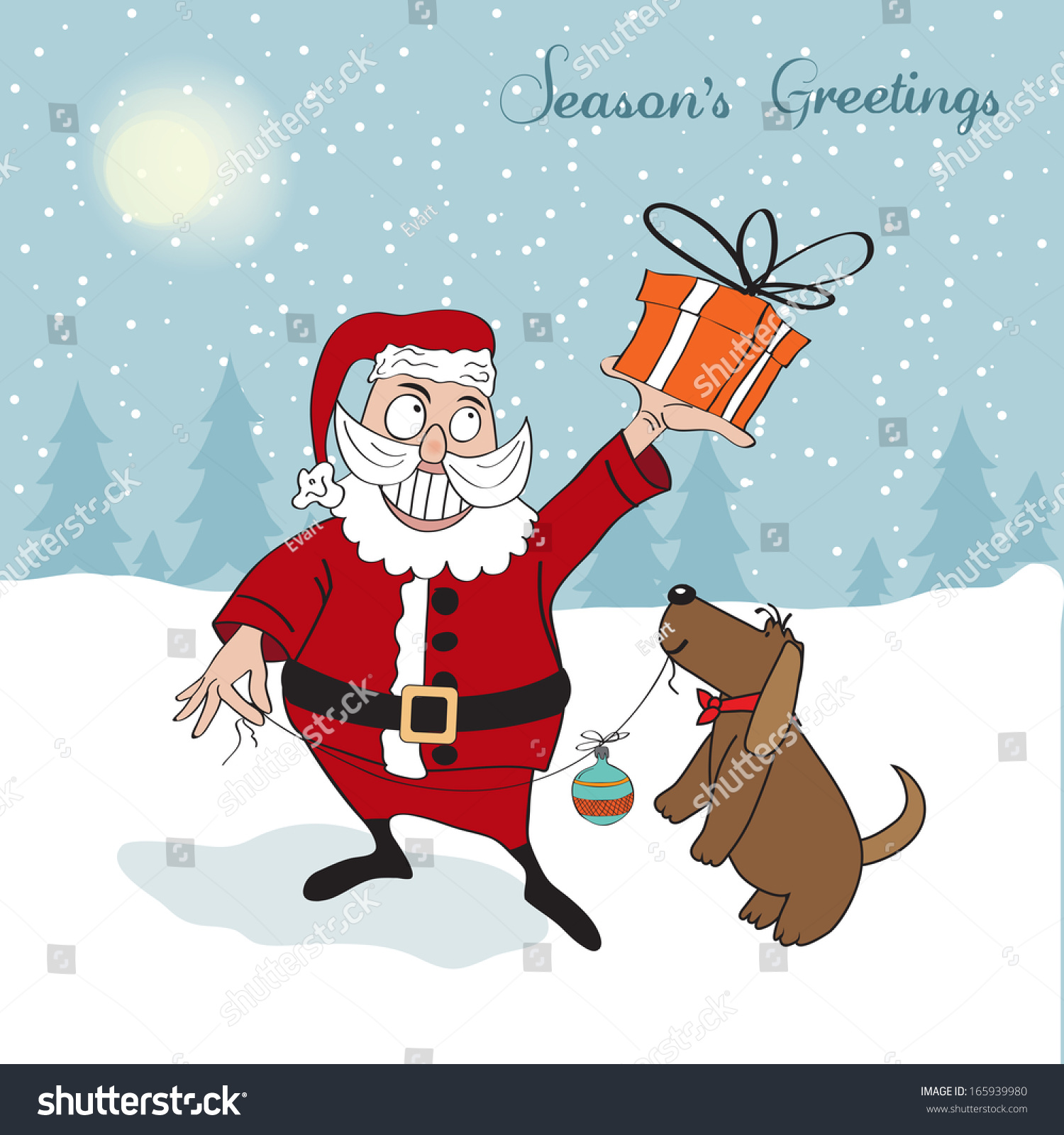 Santa Claus Gift Comic Illustration Vector Stock Vector (Royalty Free ...