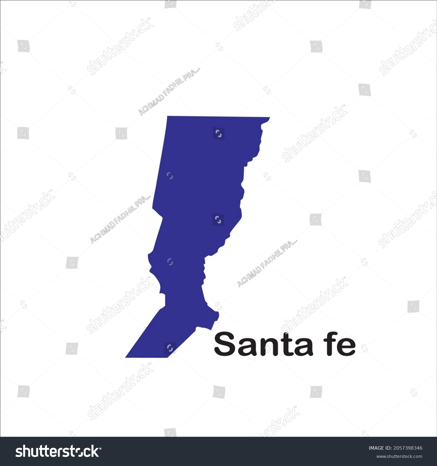 Santa Fe Map On White Background Stock Vector (Royalty Free) 2057398346
