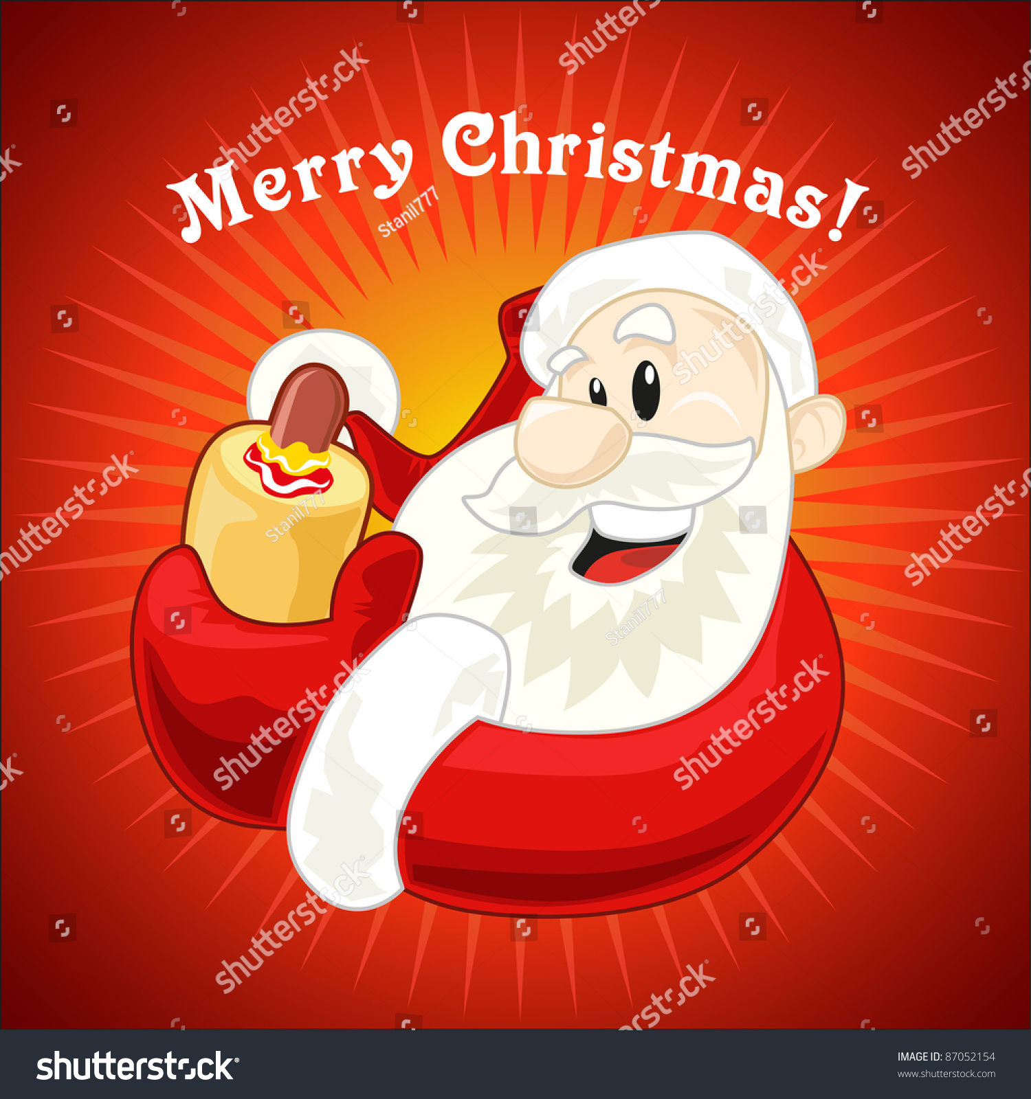 Santa Hot Dog Stock Vector 87052154 - Shutterstock