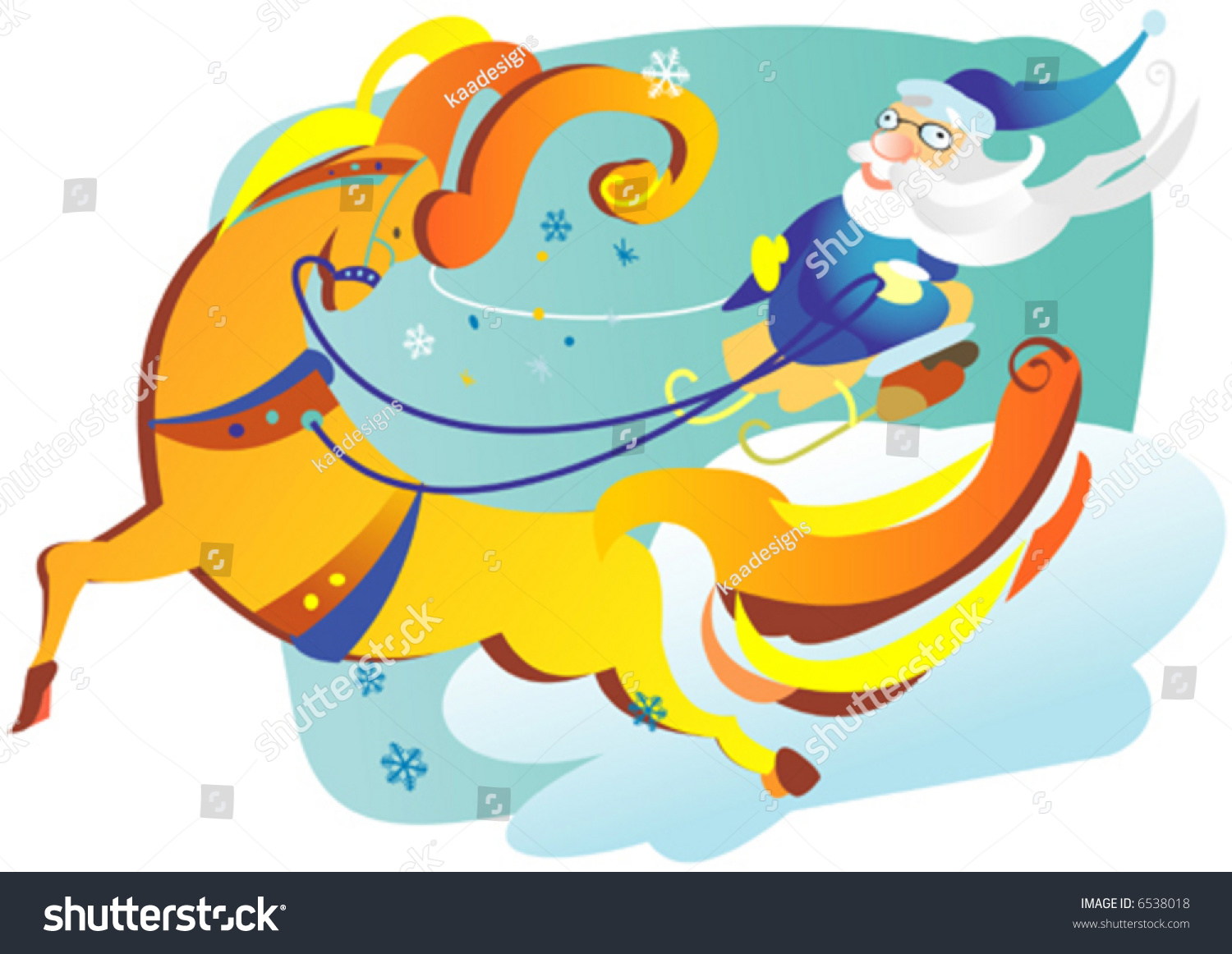 Santa Rudolph Stock Vector (Royalty Free) 6538018