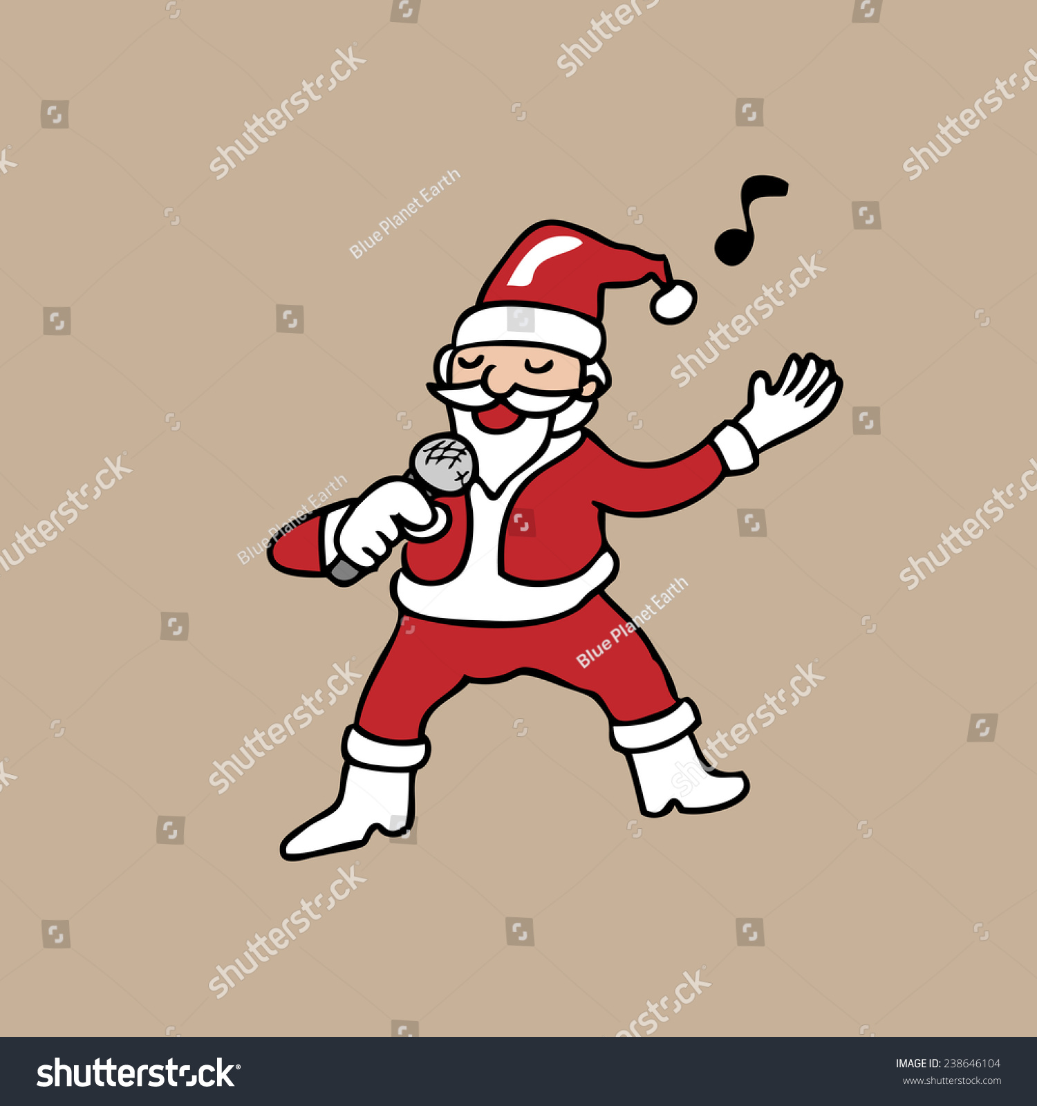 Santa Singing Dancing Cartoon Vector Stock Vector (Royalty Free) 238646104