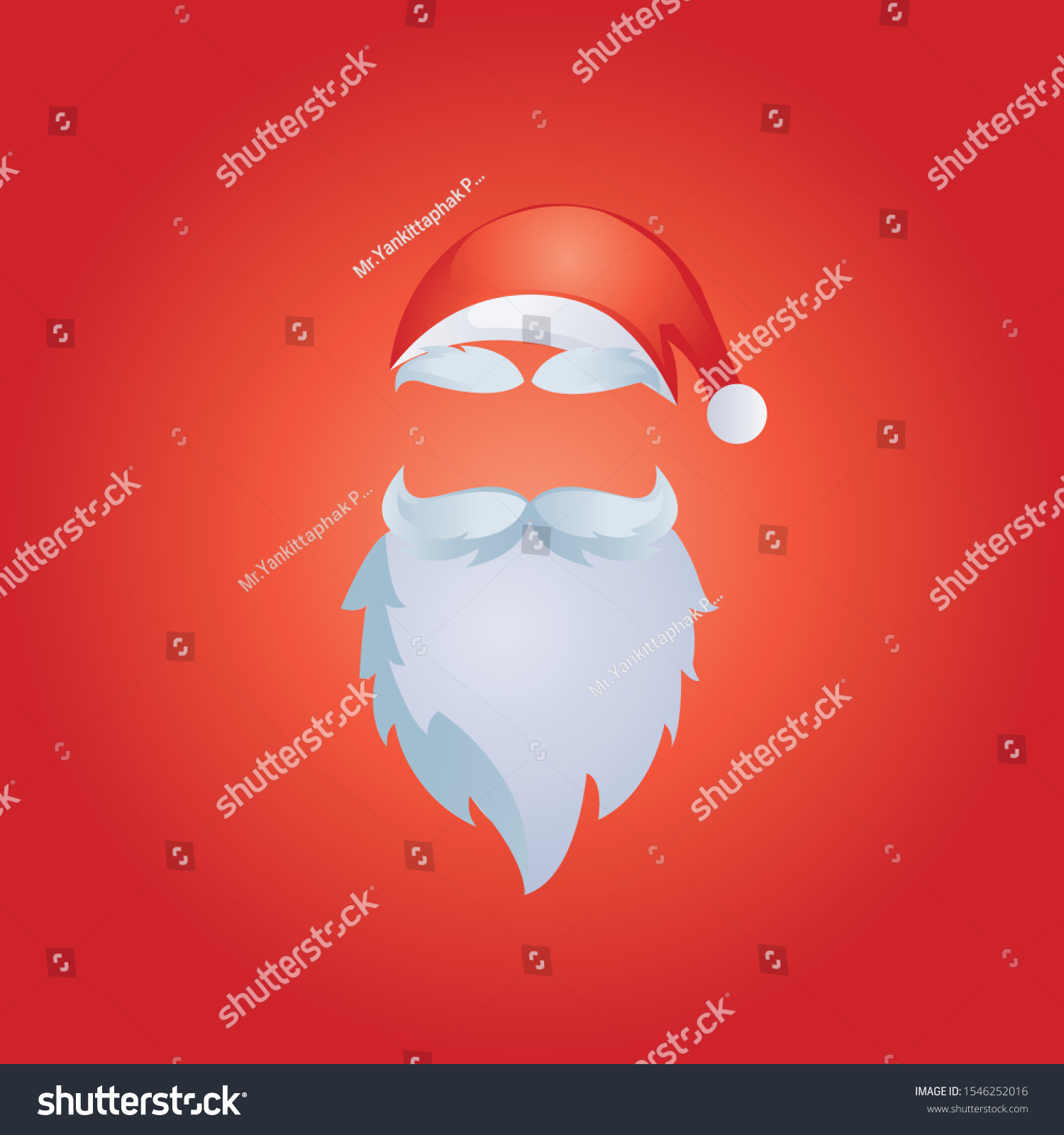 Santa Symbol Red Gradient Background Stock Vector (Royalty Free) 1546252016