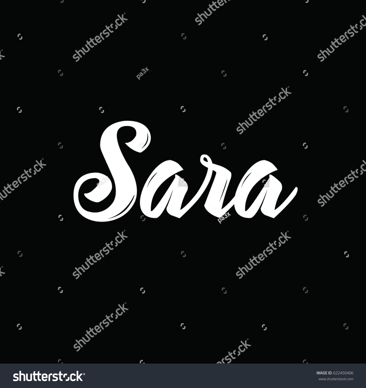 Sara Text Design Vector Calligraphy Typography: เวกเตอร์สต็อก (ปลอดค่า ...