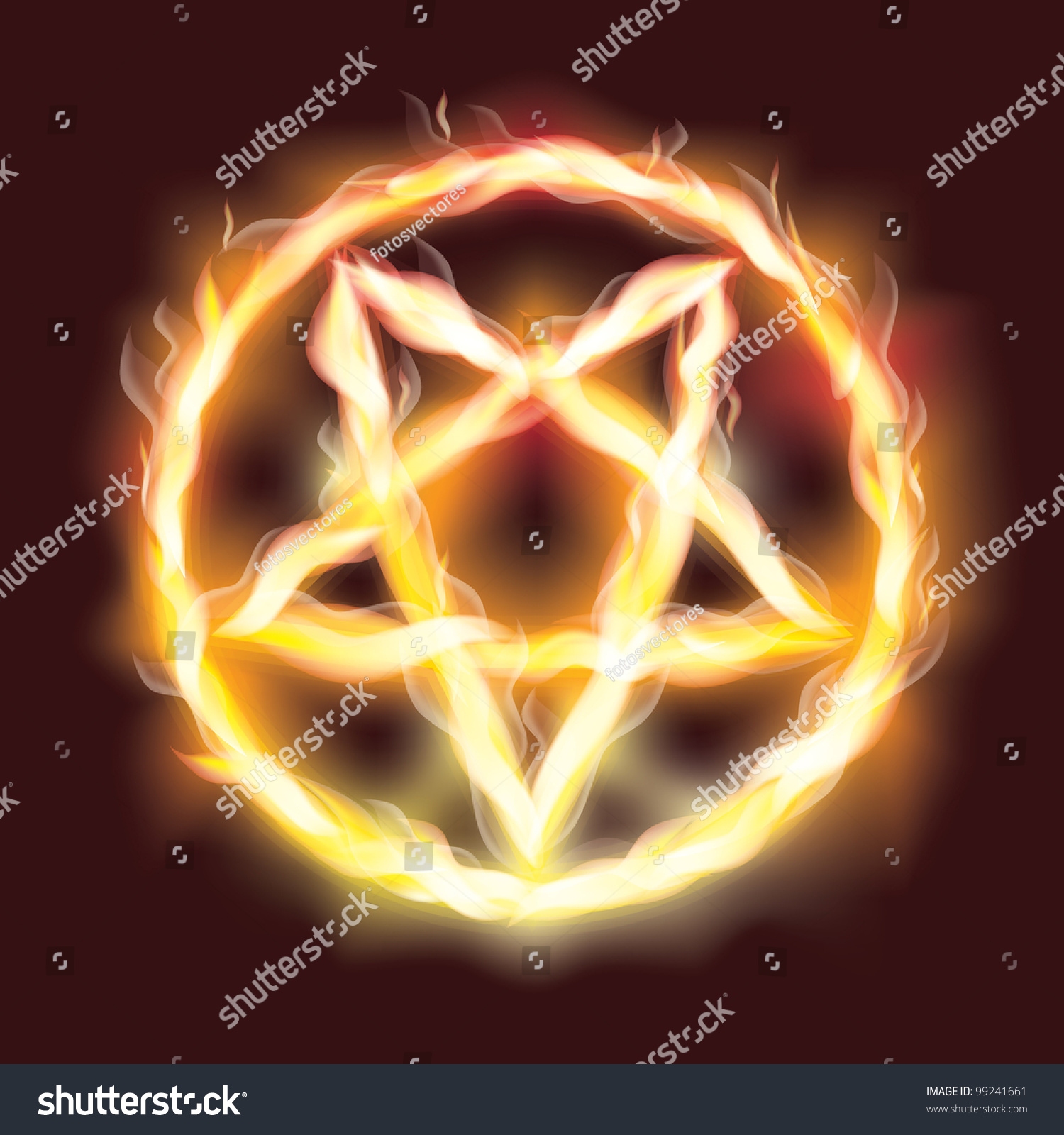 Satanic Fire Pentagram Vector Illustration Stock Vector (Royalty Free ...
