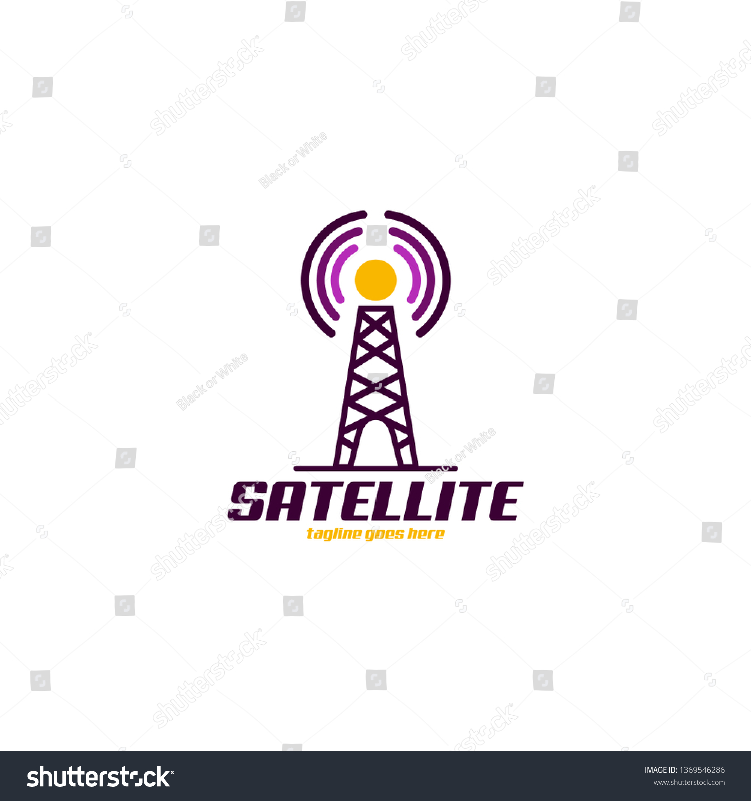Diseño de logotipos satelitales: vector de stock (libre de regalías ...