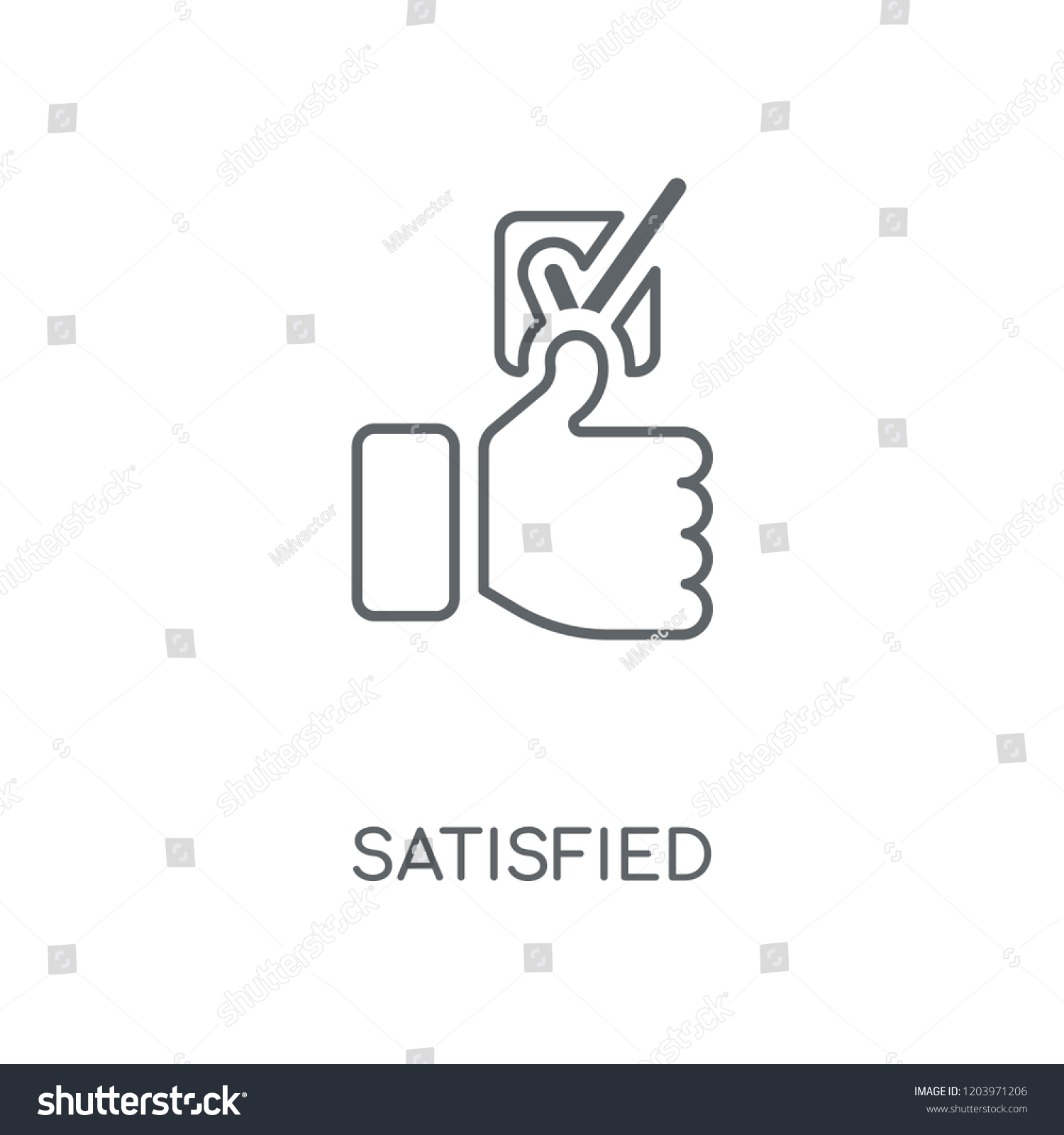 Satisfied Linear Icon Satisfied Concept Stroke Stock Vector (Royalty ...