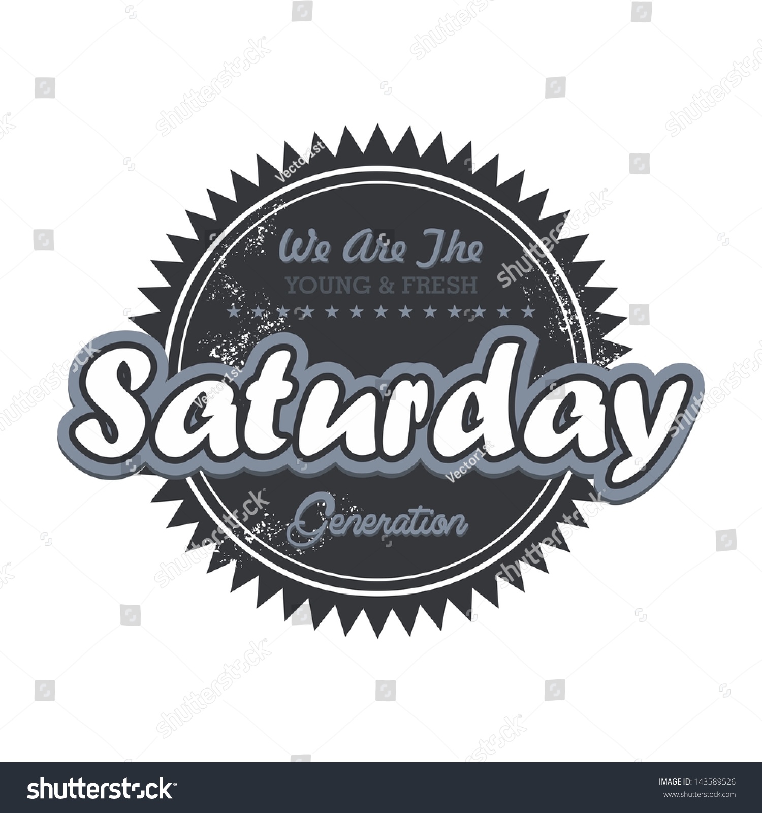 Saturday Label Stock Vector (Royalty Free) 143589526 | Shutterstock
