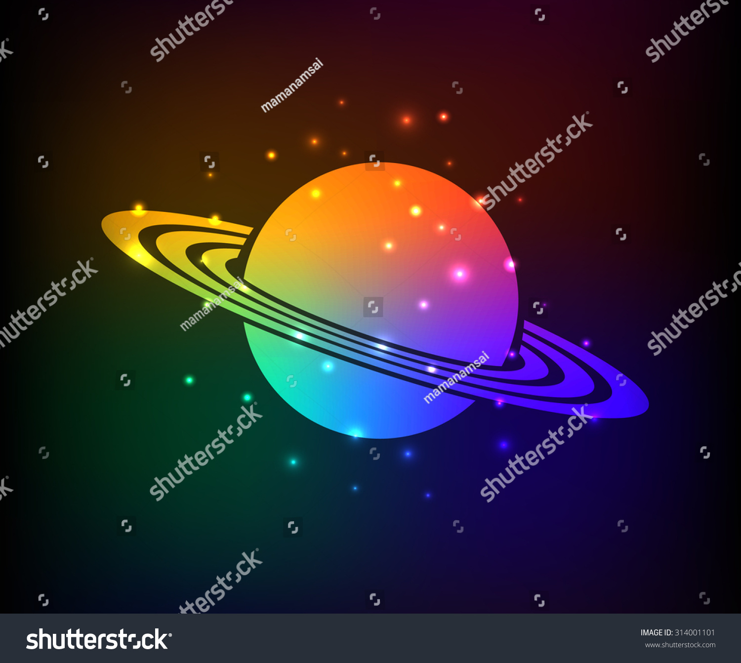 Saturn Designrainbow Conceptclean Vector Stock Vector (Royalty Free ...