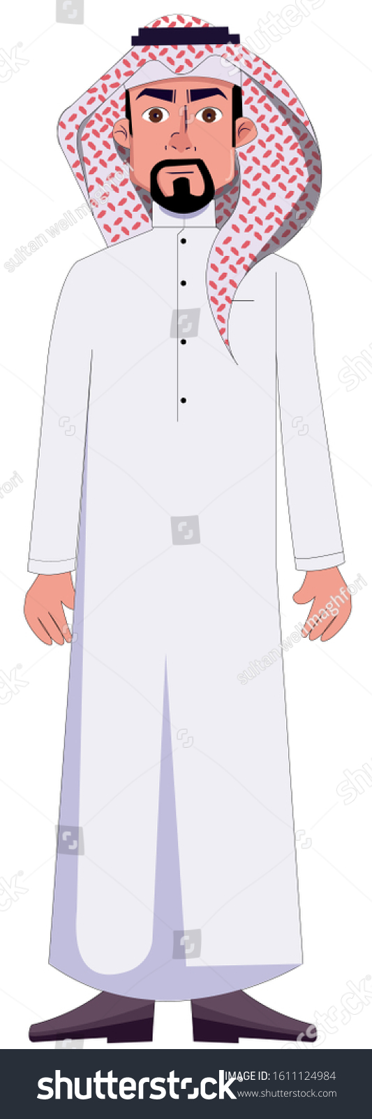 Saudi Arab Man Vector Character: vector de stock (libre de regalías ...