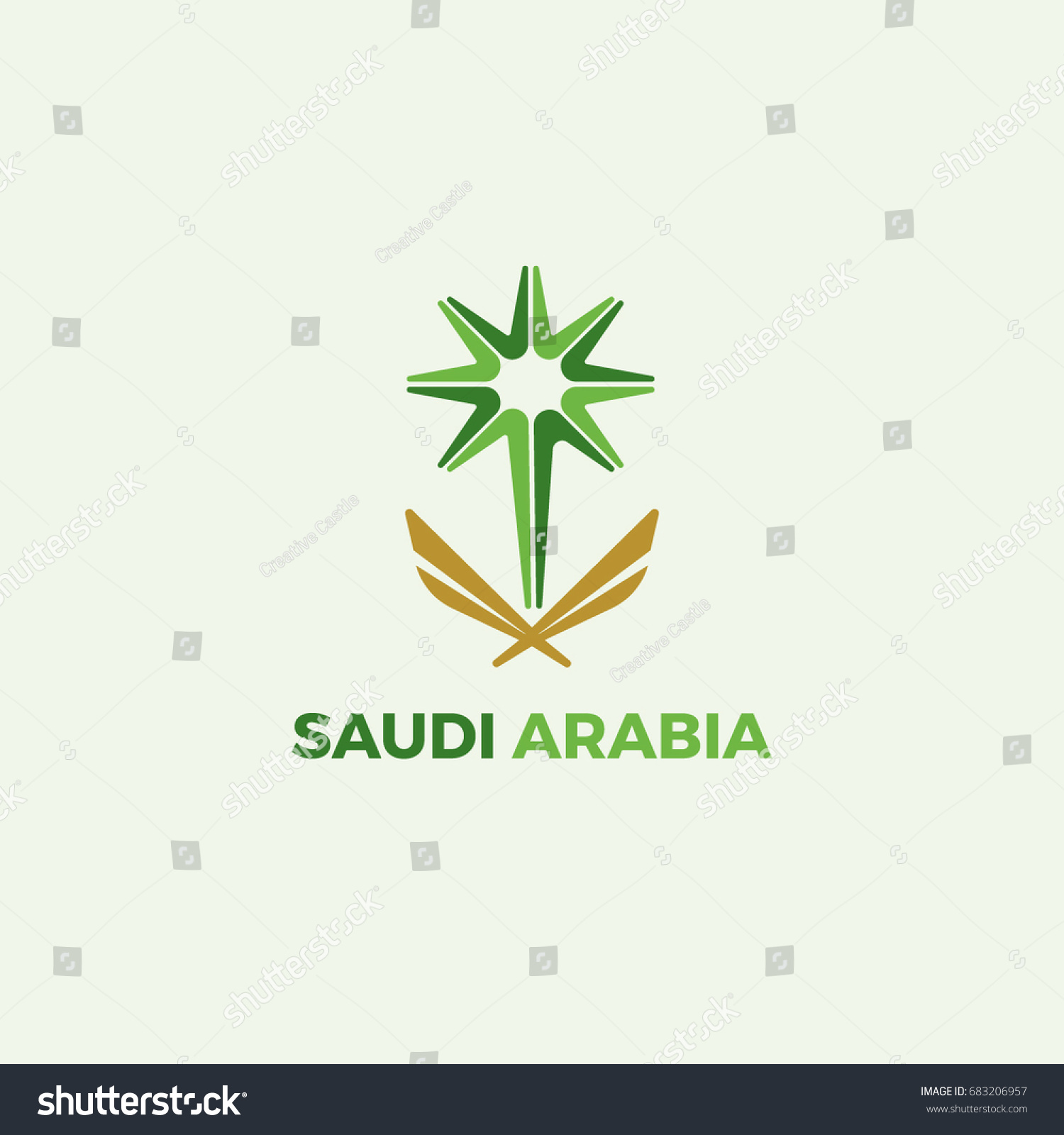 Saudi Arabia Creative Logo Stock Vector (Royalty Free) 683206957