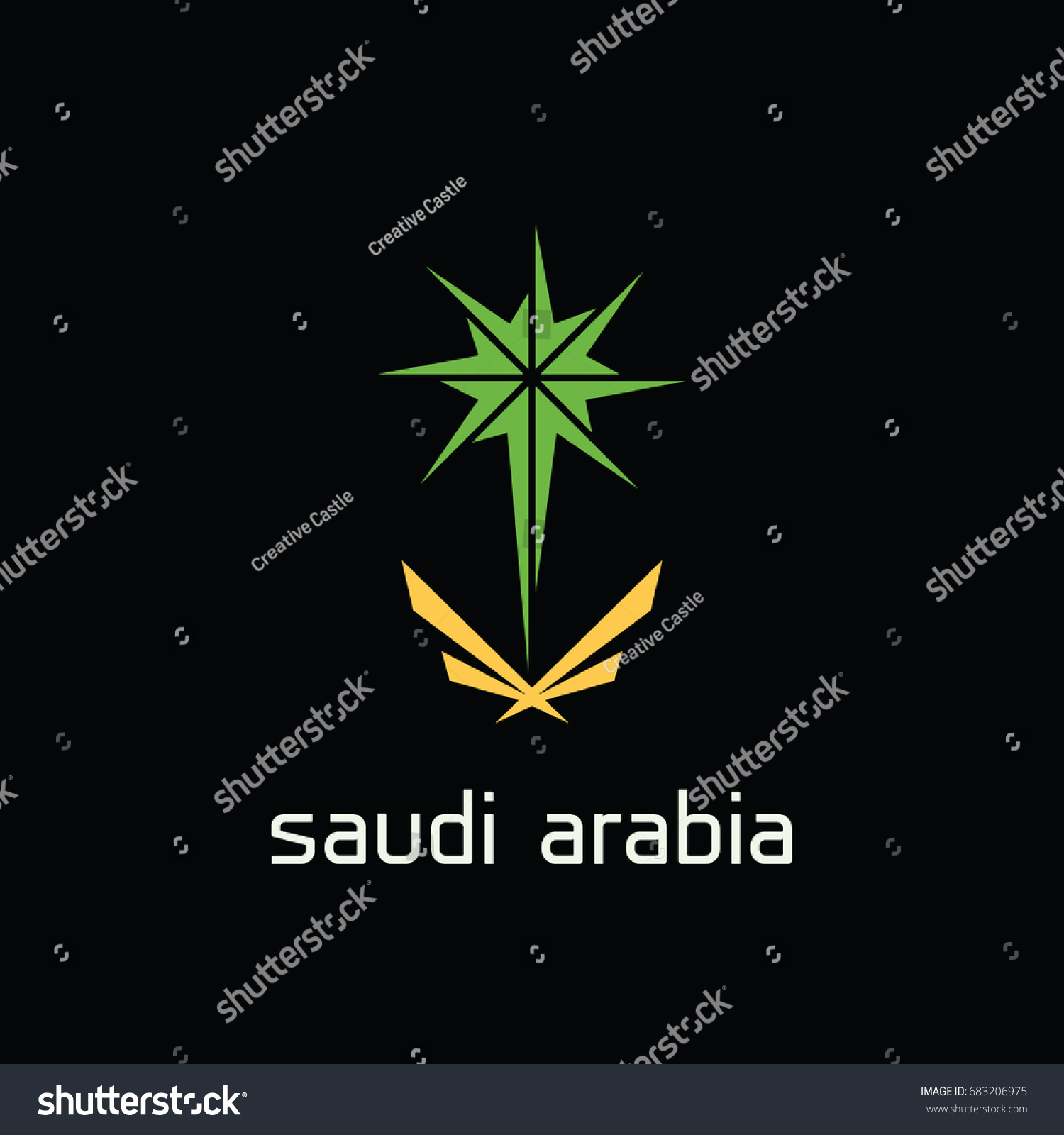Saudi Arabia Creative Logo Stock Vector (Royalty Free) 683206975 ...