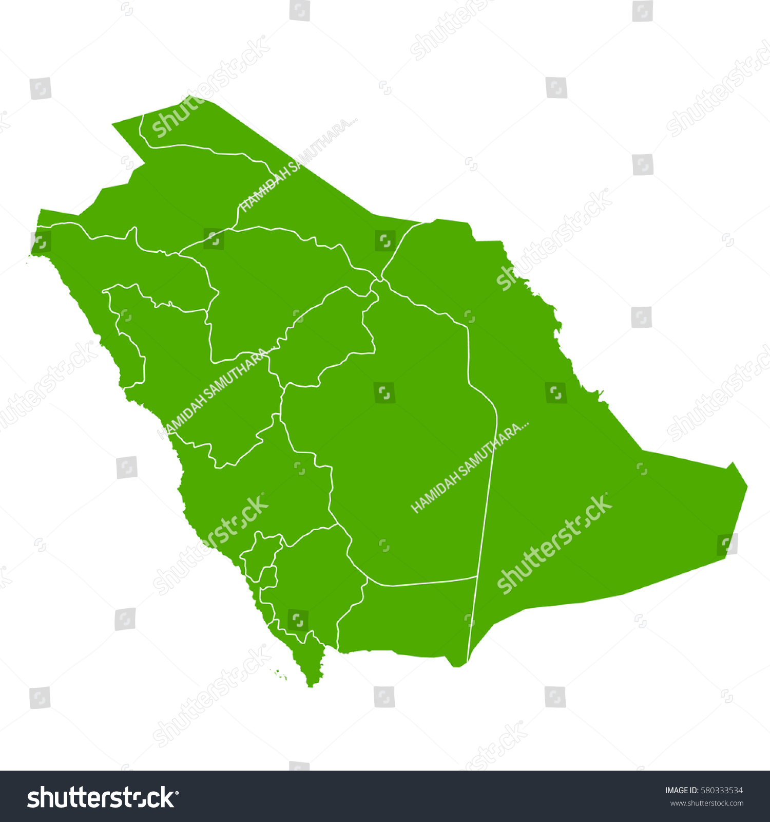 Saudi Arabia Green Map Stock Vector (Royalty Free) 580333534 | Shutterstock
