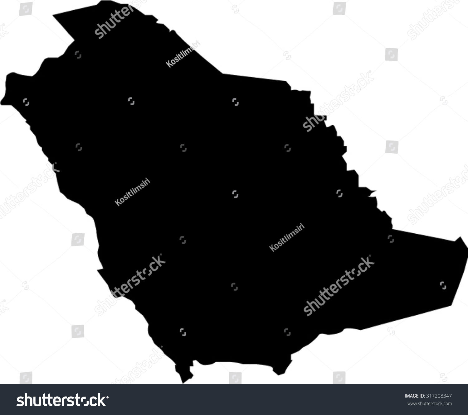 Saudi Arabia Vector Map 库存矢量图（免版税）317208347 | Shutterstock