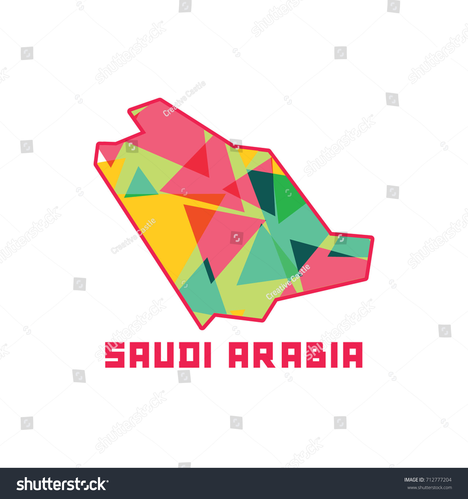 Saudi Map Logo: เวกเตอร์สต็อก (ปลอดค่าลิขสิทธิ์) 712777204