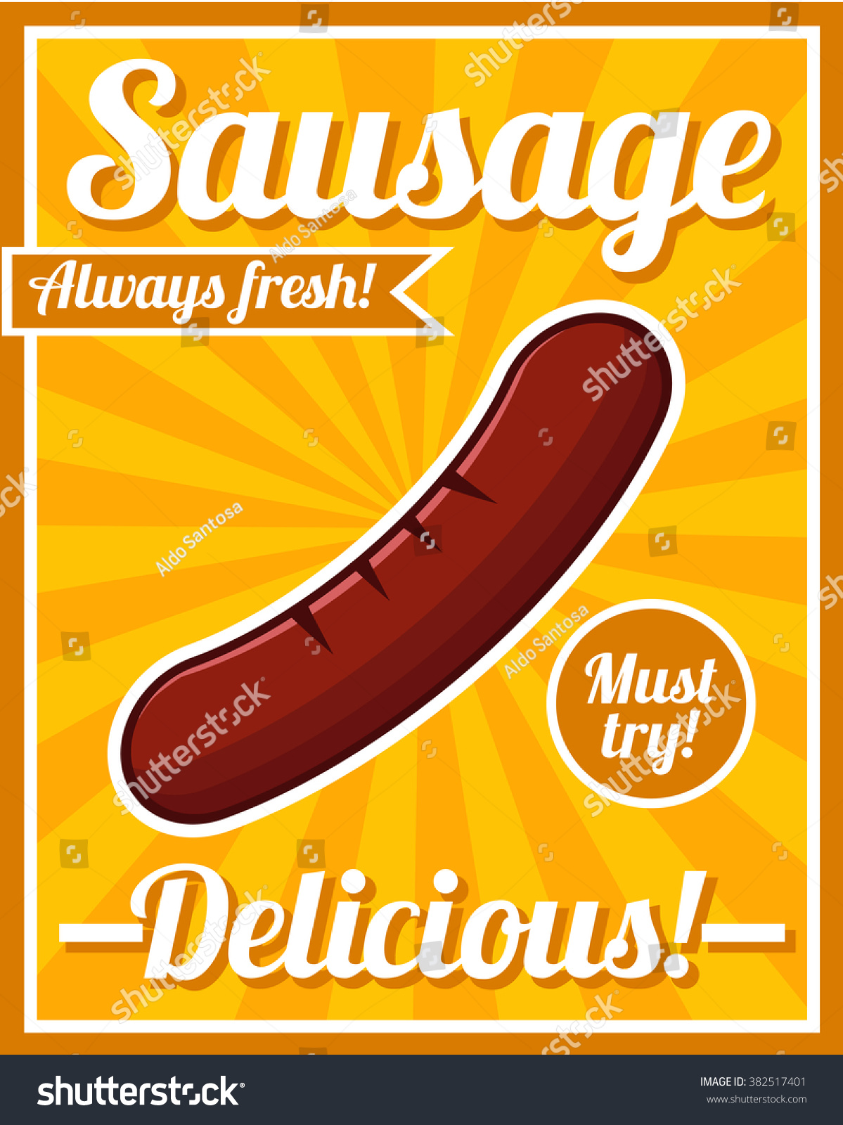 Sausage Poster Stock Vector (Royalty Free) 382517401 | Shutterstock