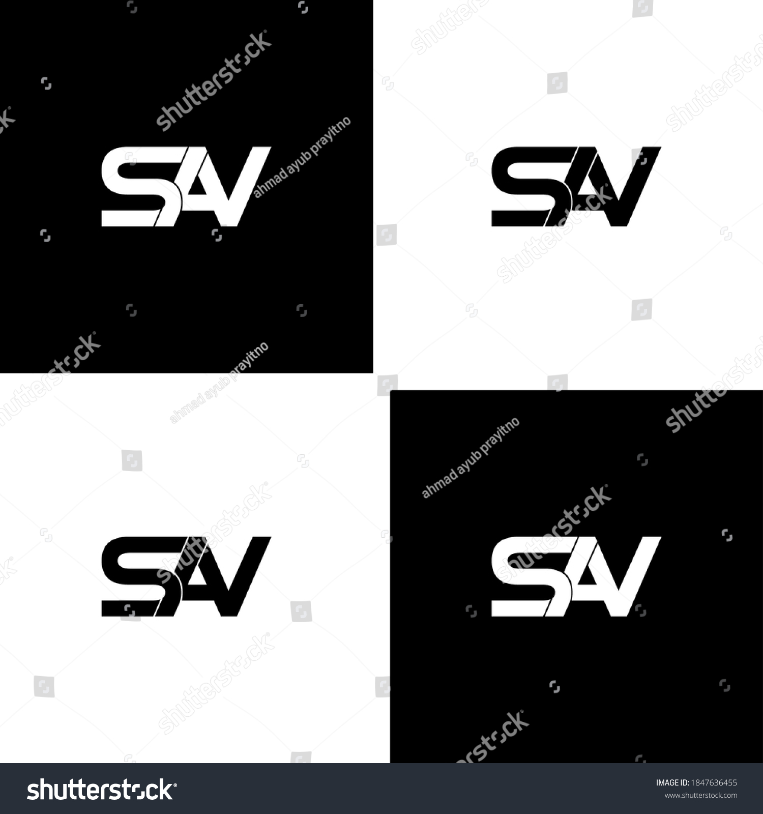 Sav Letter Original Monogram Logo Design: Vector có sẵn (miễn phí bản ...