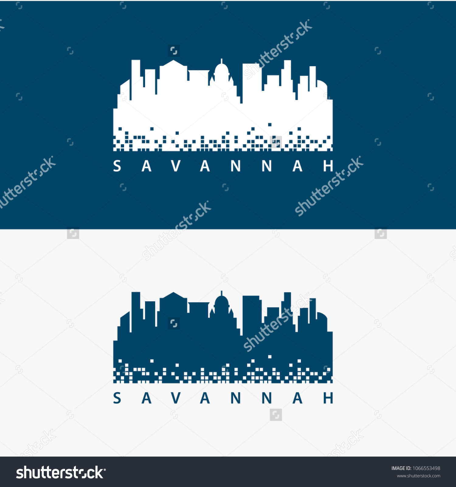 Savannah Skyline City Logo Vector Stock Vector (Royalty Free) 1066553498