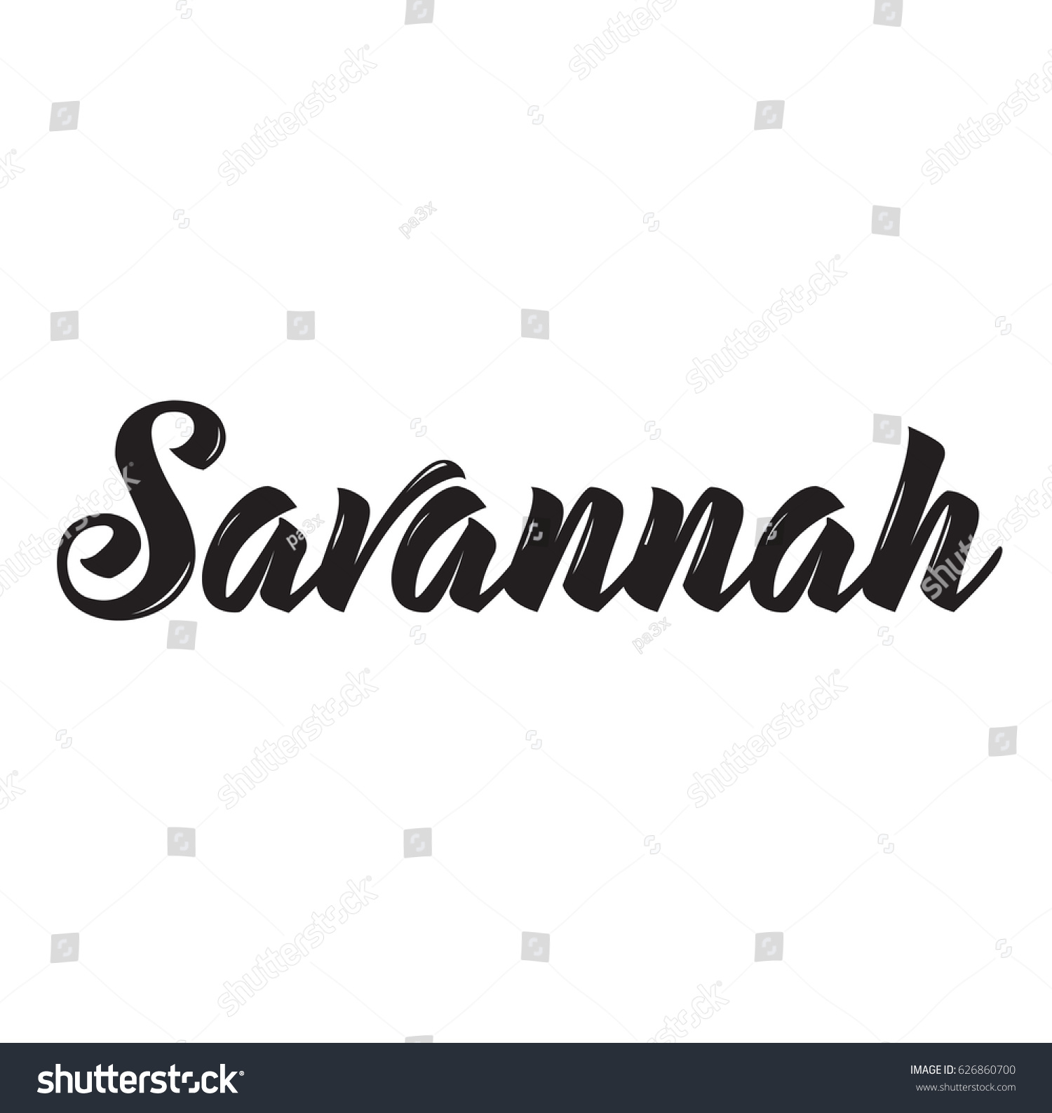 Savannah Text Design Vector Calligraphy Typography: vector de stock ...