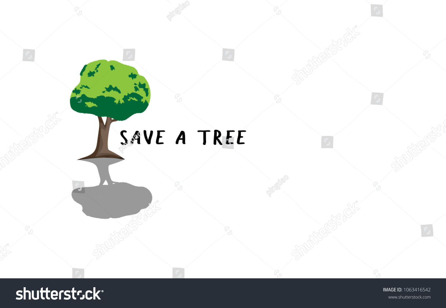 Save Tree Flat Vectortree Logo Design Stock Vector (Royalty Free ...