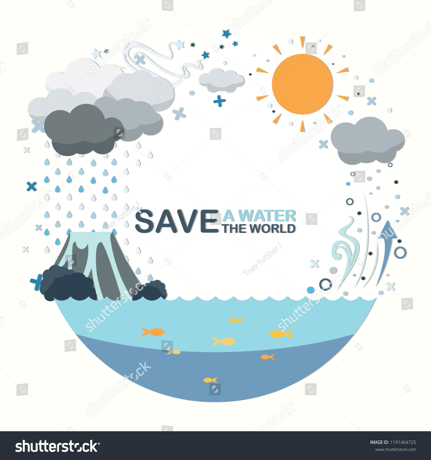 Save Water Save World Vector Stock Vector (Royalty Free) 1191464725