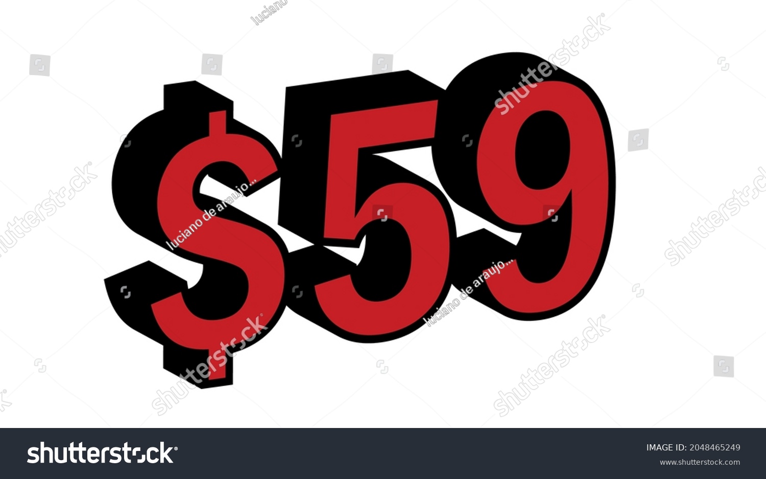 Save 59 Dollar 59 3d Red Stock Vector (Royalty Free) 2048465249