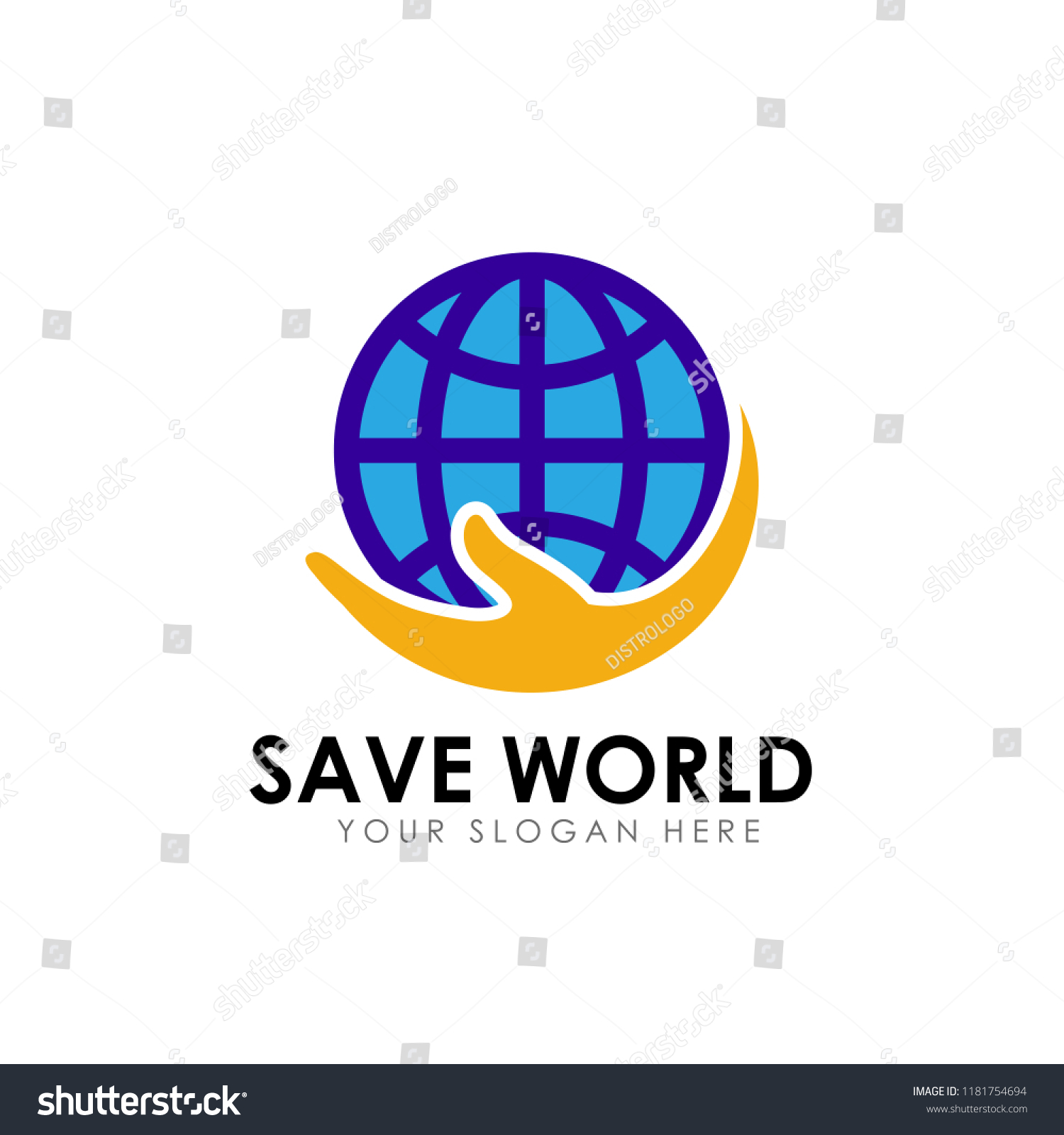Save Earth Logo Design Template Save Stock Vector (Royalty Free) 1181754694