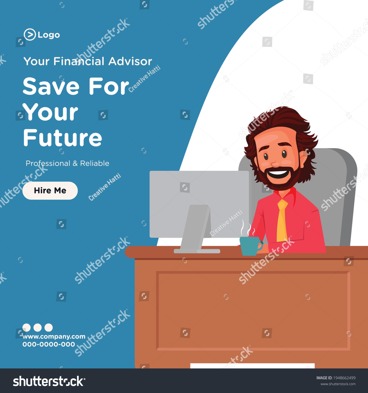 Save Your Future Banner Design Financial Stock Vector (Royalty Free ...