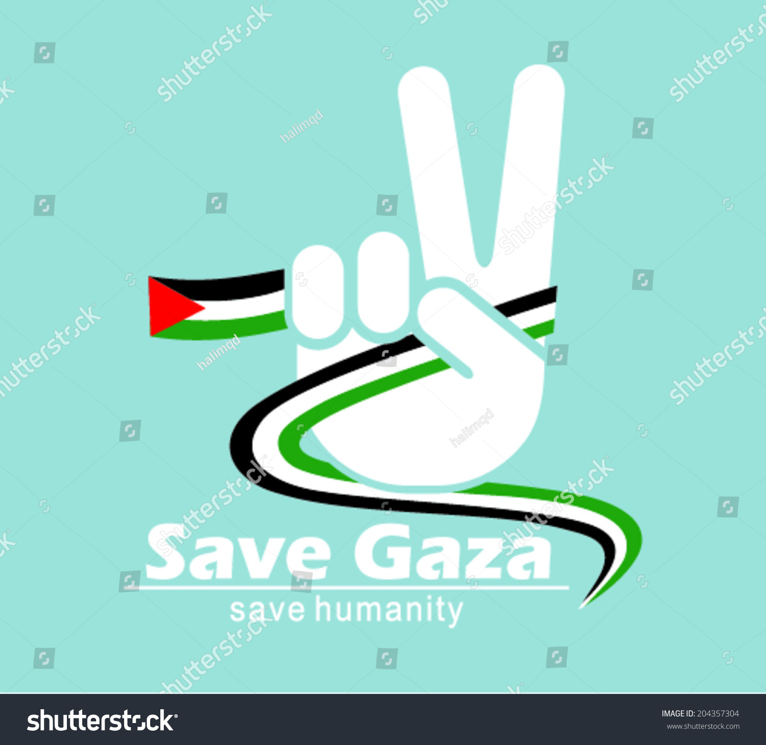 Save Gaza Vector Illustration Stock Vector (Royalty Free) 204357304 ...